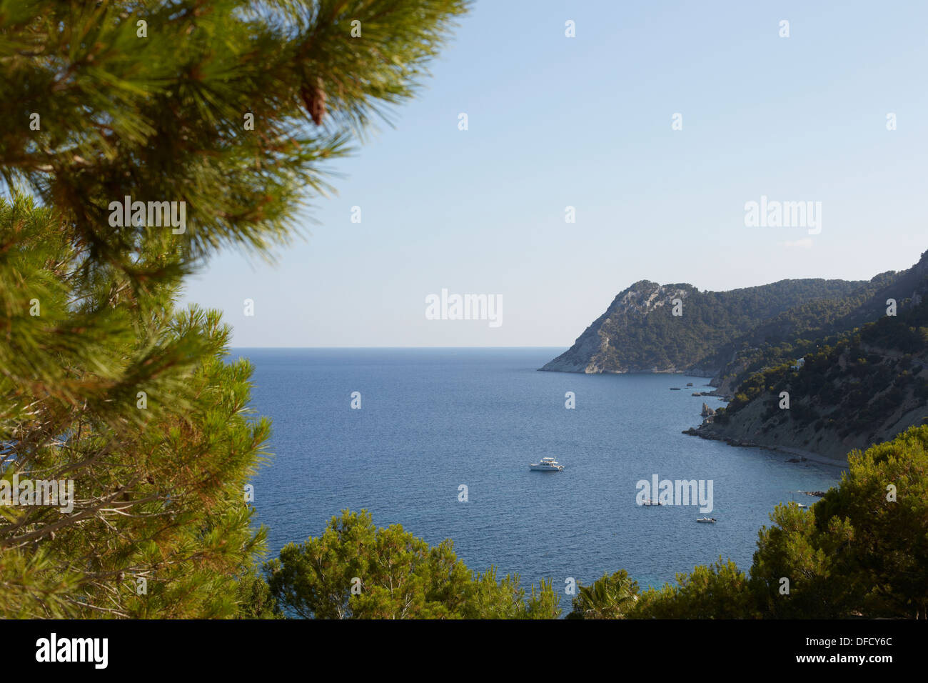 Spain, View of boat at mediterranean sea Stock Photo - Alamy