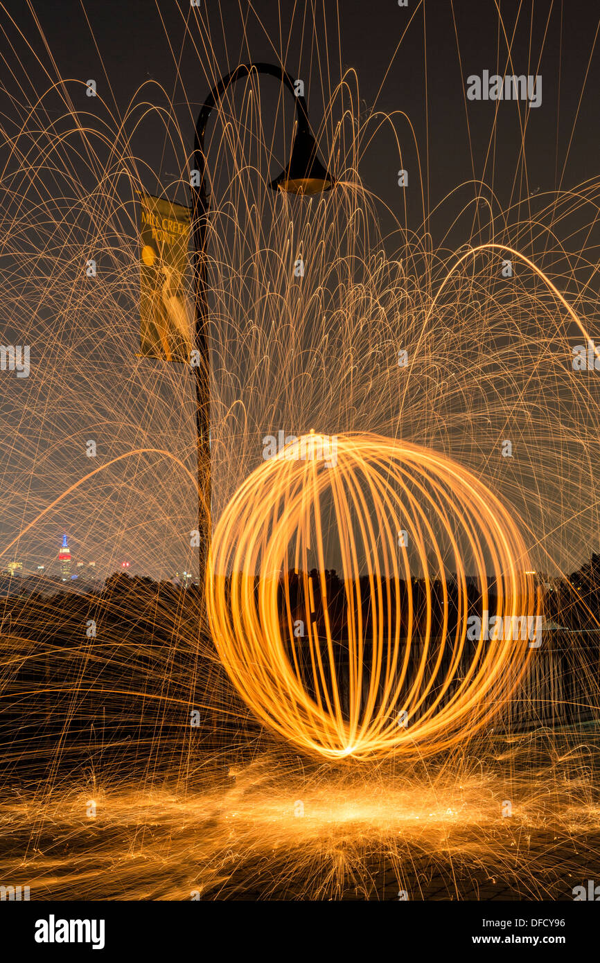 Light painting with fire Stock Photo - Alamy