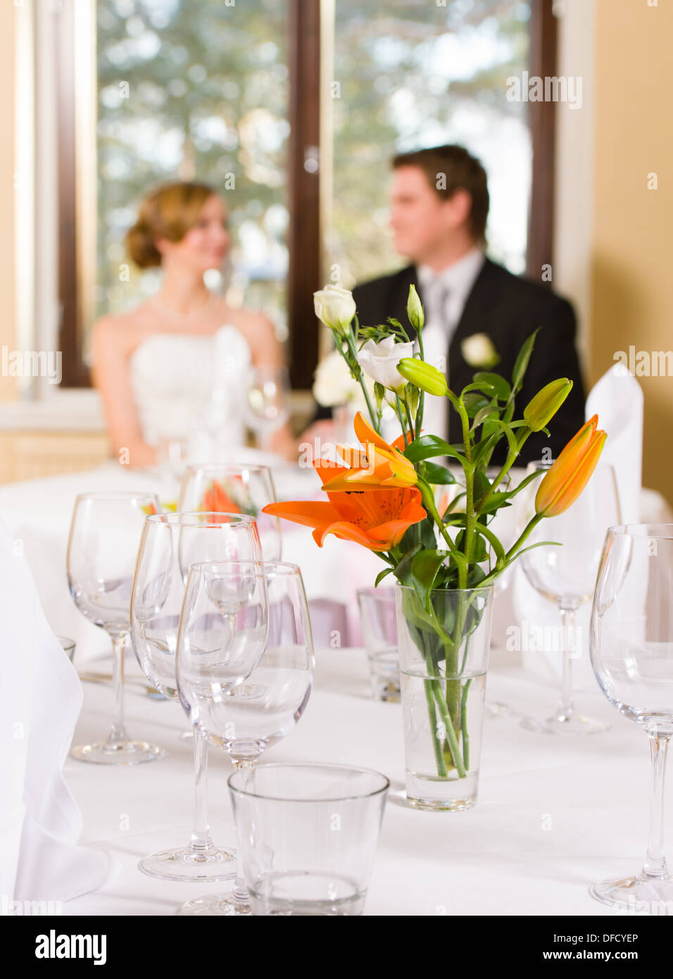 Beautiful woman setting table hi-res stock photography and images - Alamy