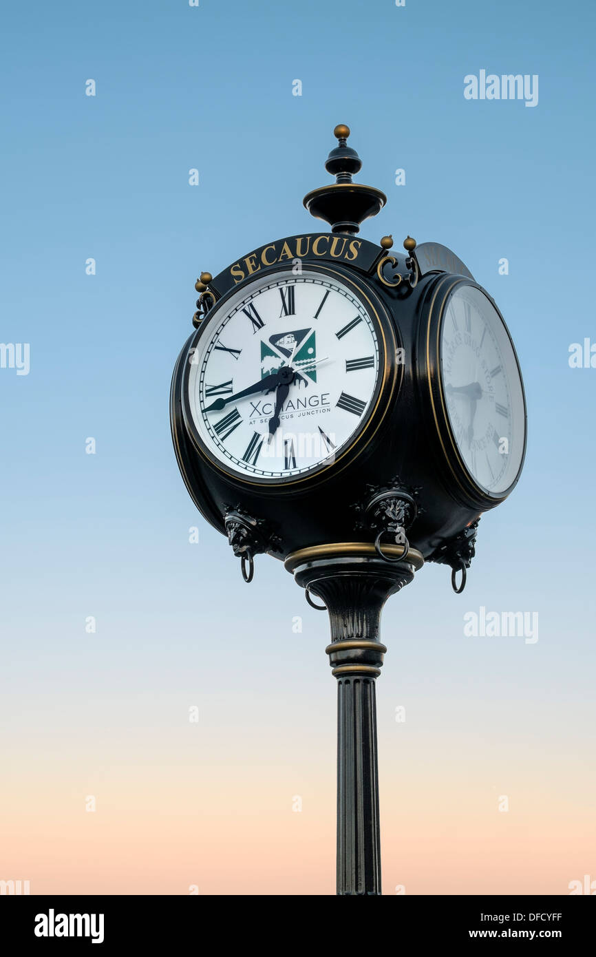 Secaucus old fashioned replica town clock with the Xchange at Secaucus ...