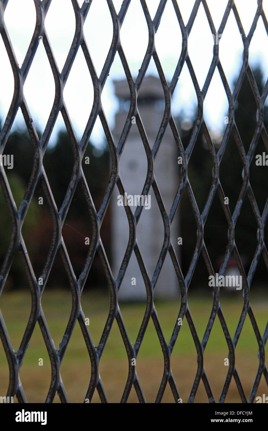 View of original border installations at the former inner German border ...
