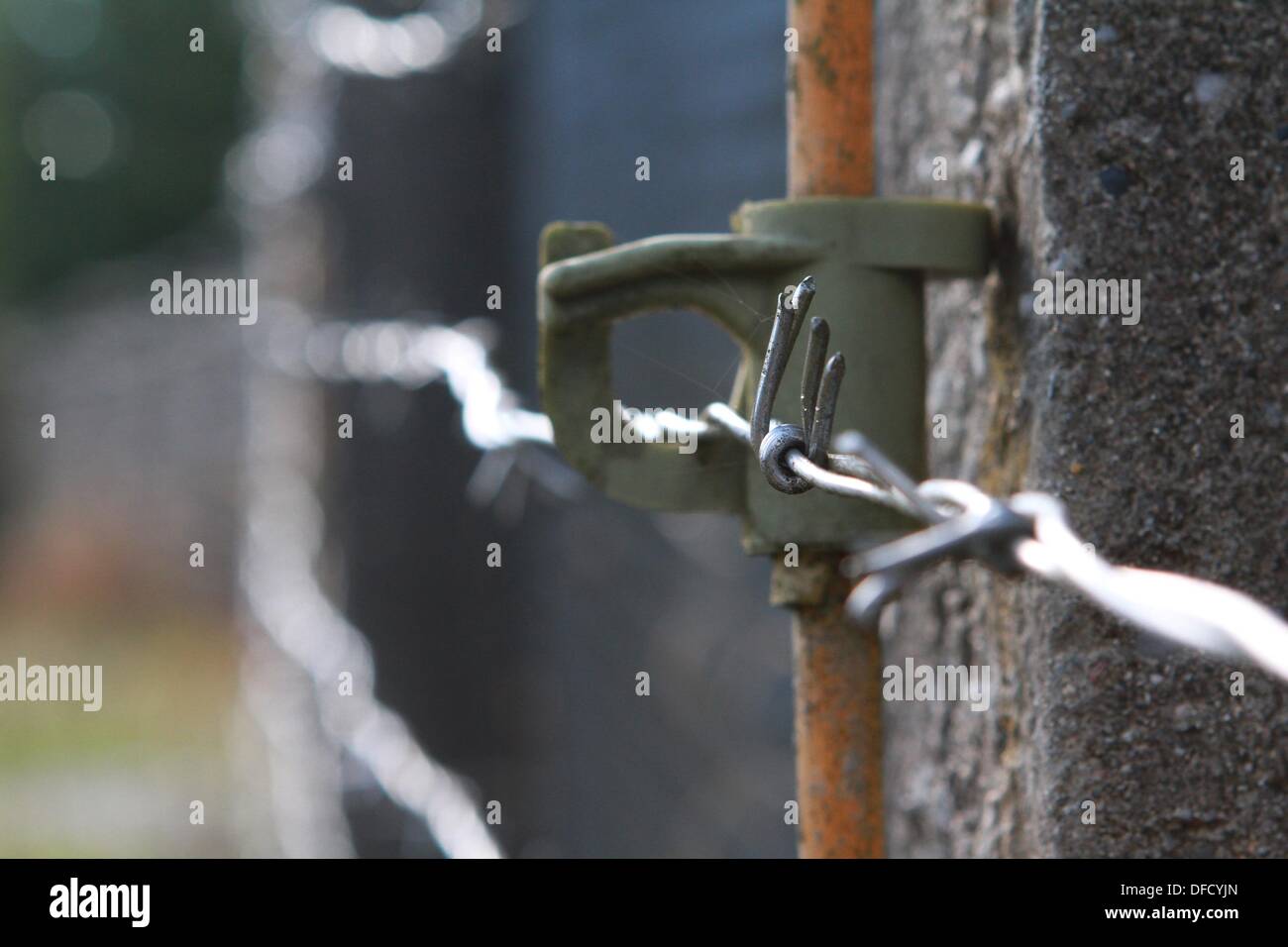 View of original border installations at the former inner German border ...