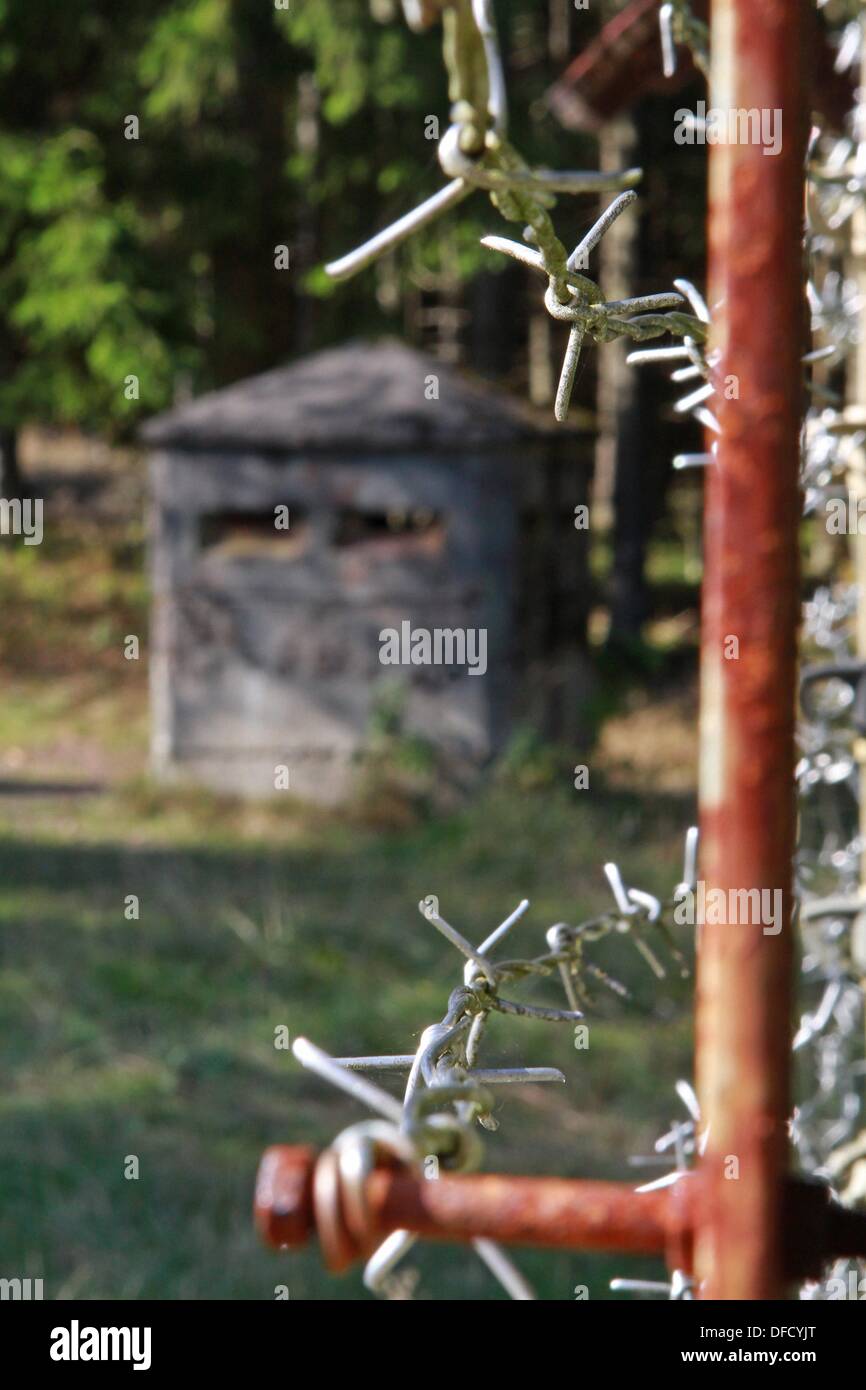 View of original border installations at the former inner German border ...