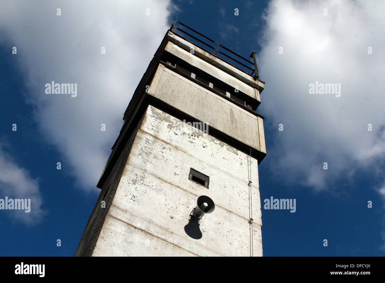 View of original border installations at the former inner German border ...