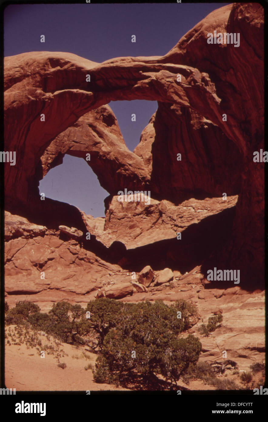 The Double Arch, located in the Windows section of Arches National Park ...