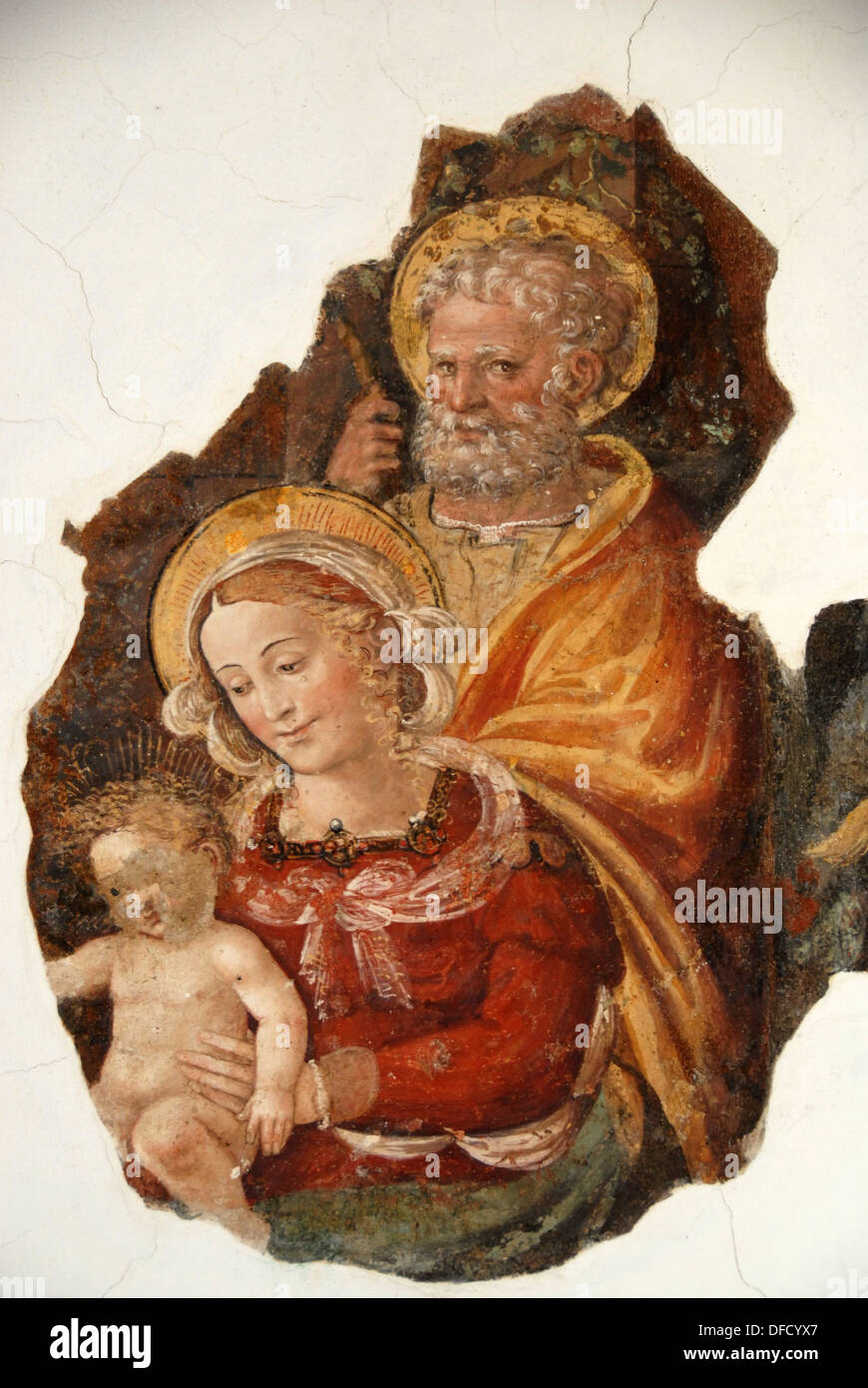 Fresco of Holy Family Jesus, Marie and Joseph in Cathedral of Saint ...