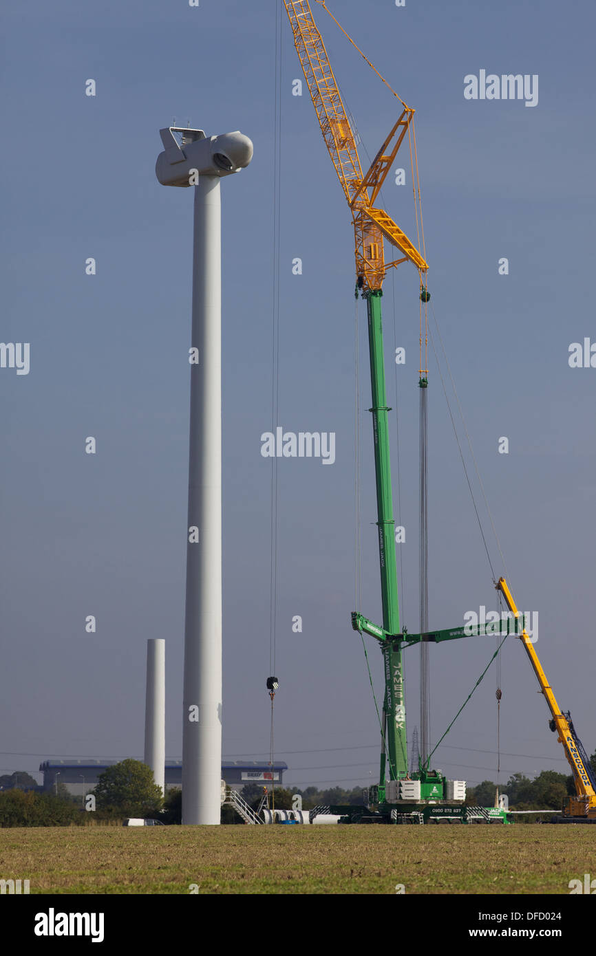 A wind turbine being built in Bedfordshire, England Stock Photo - Alamy