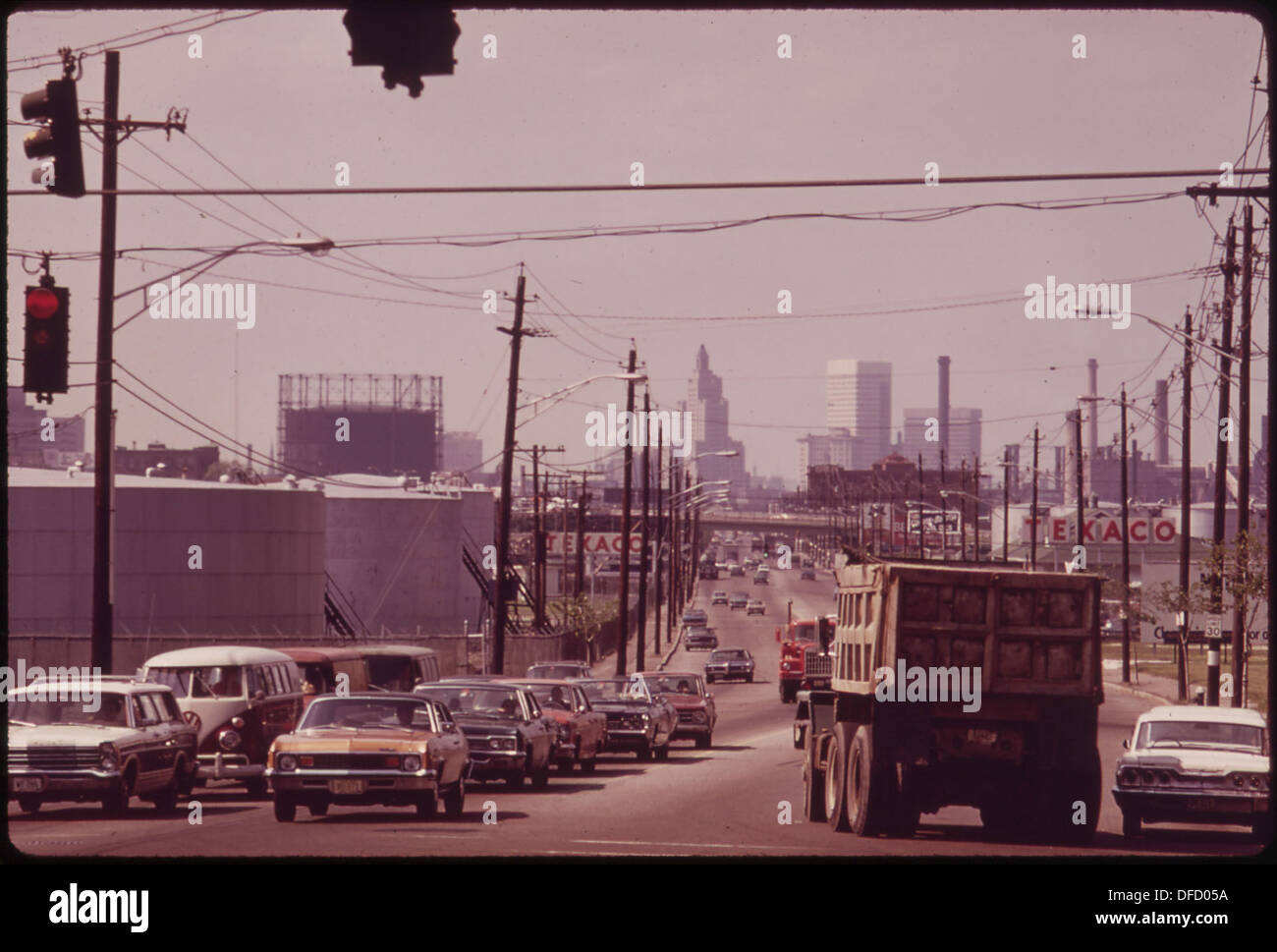 A photograph of downtown Providence, Rhode Island, taken from a ...