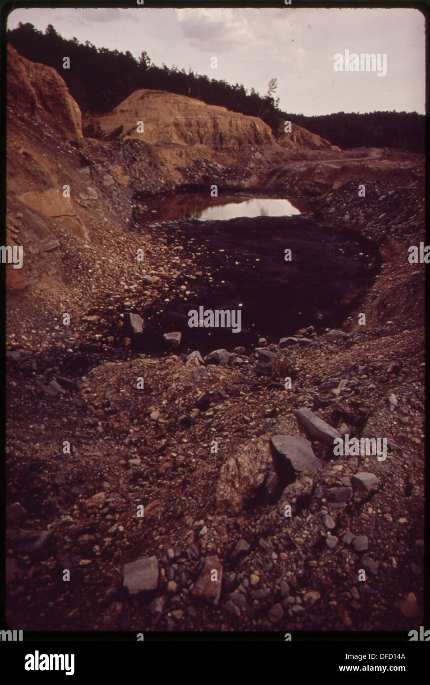 An image of the environmental impact of strip mining operations near ...