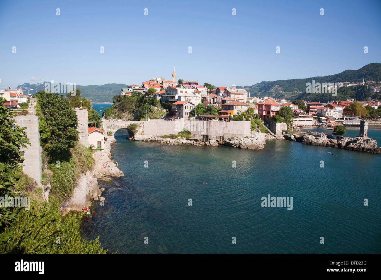 ancient walls and citadel, amasra, black sea, turkey, asia Stock Photo ...