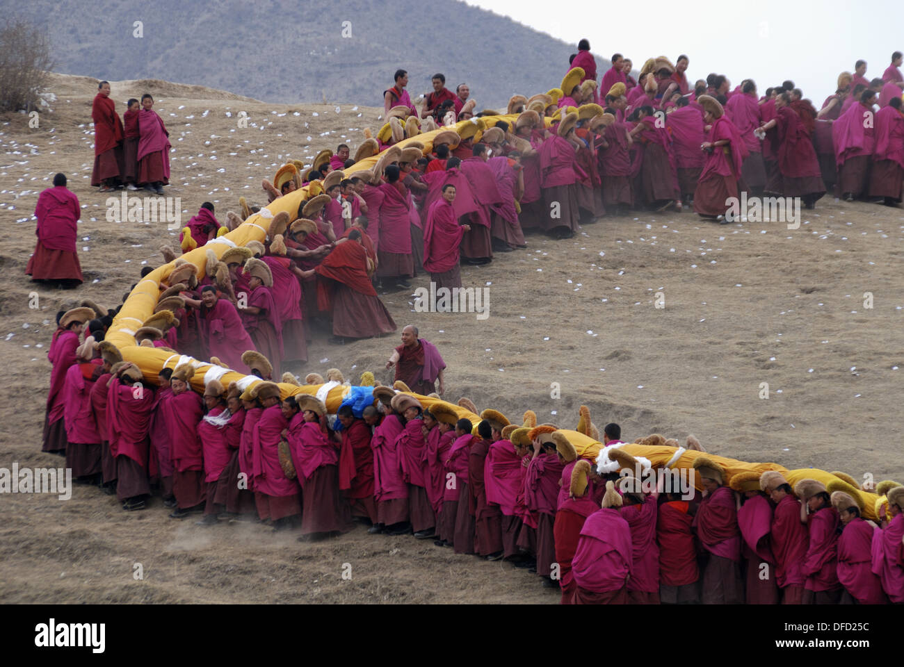 Tibetan monastery labrang at the monlam festival hi-res stock ...