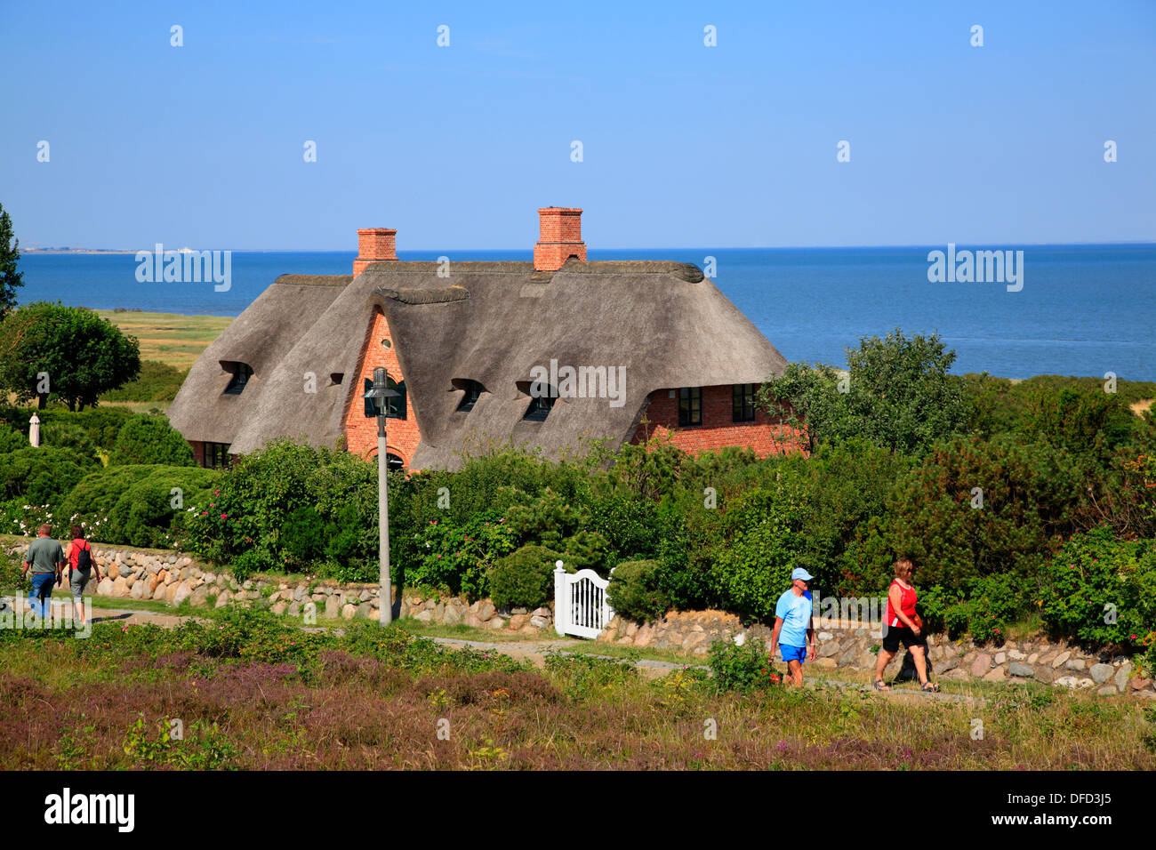 Thatched house in Kampen, Sylt Island, Schleswig-Holstein, Germany ...