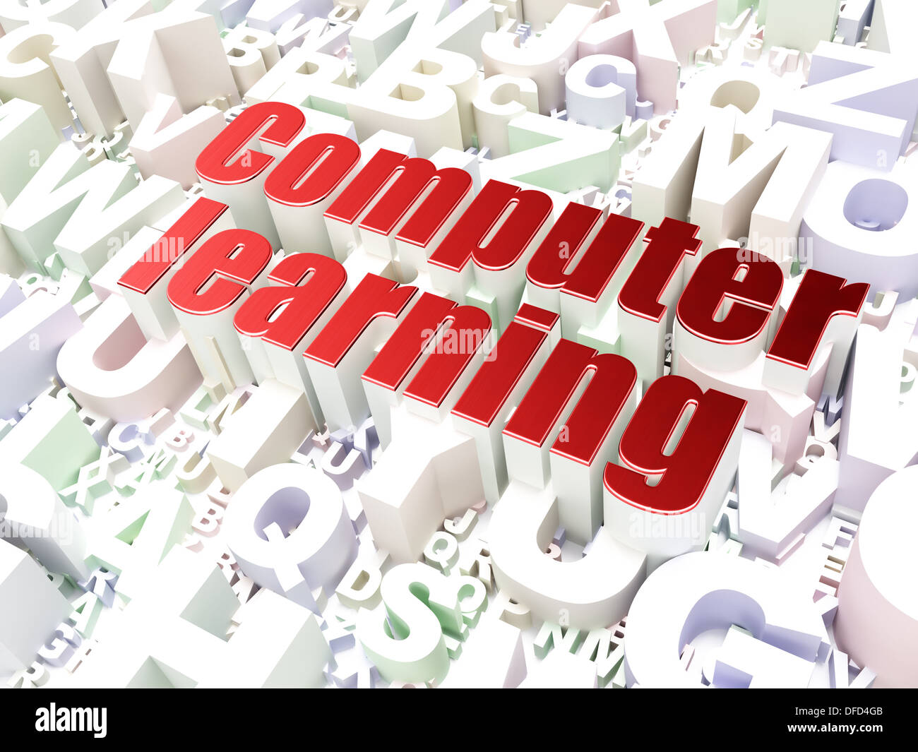 Education concept: Computer Learning on alphabet background Stock Photo ...