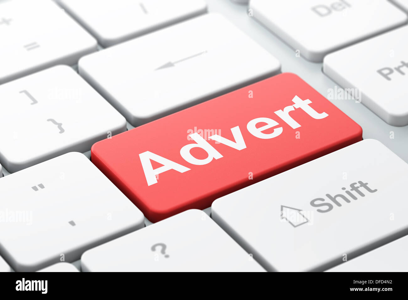 Marketing concept: computer keyboard with Advert Stock Photo - Alamy