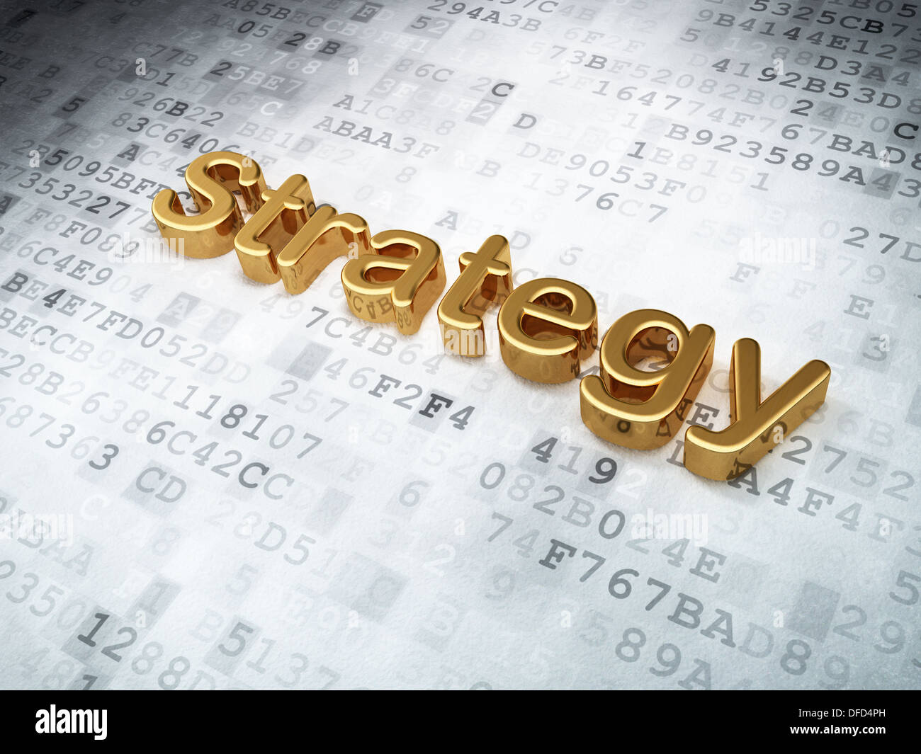 Finance concept: Golden Strategy on digital background Stock Photo - Alamy
