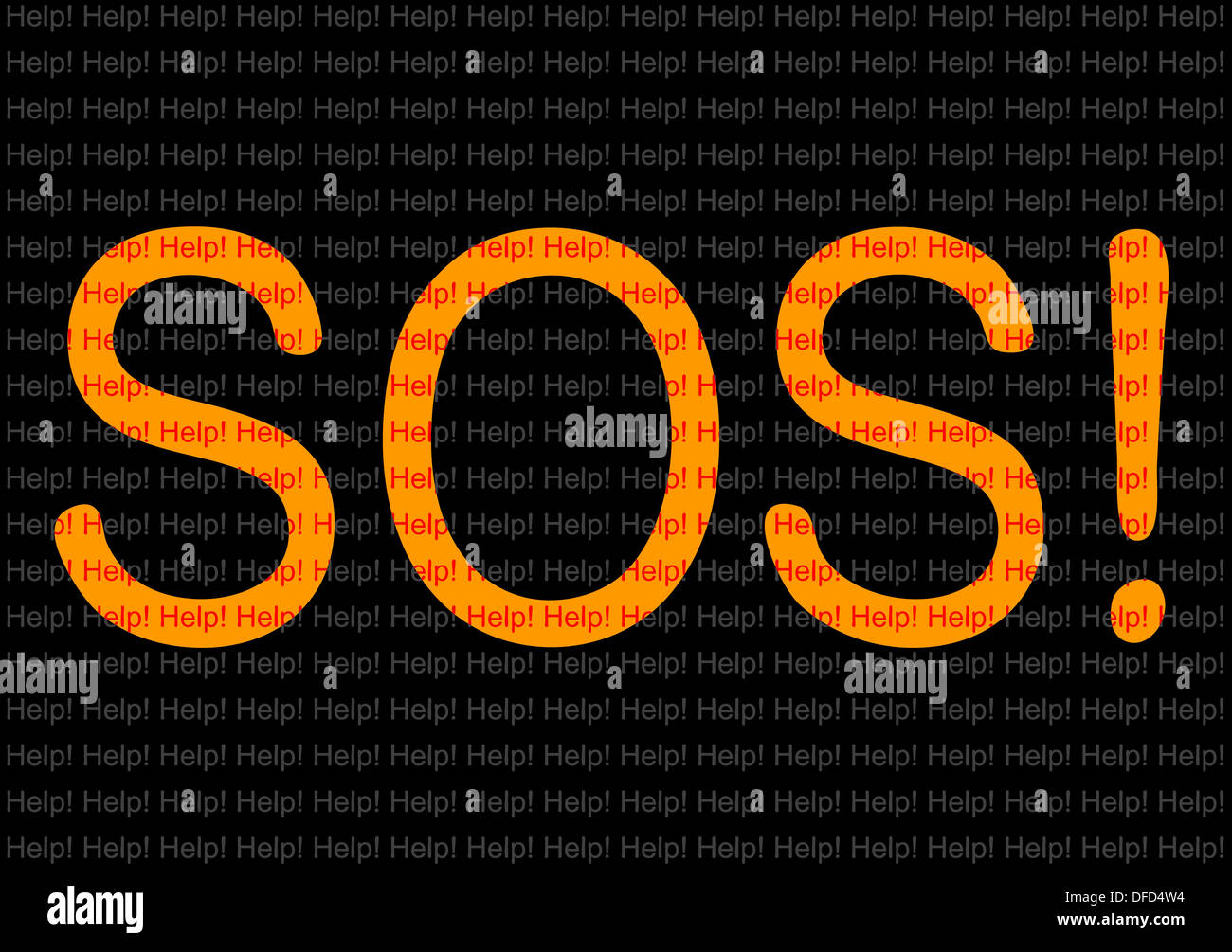 Contrast bright background, help and sos illustration Stock Photo - Alamy