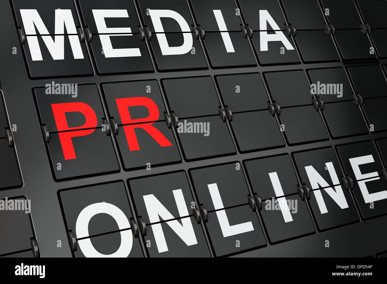 Advertising concept: PR on airport board Stock Photo - Alamy
