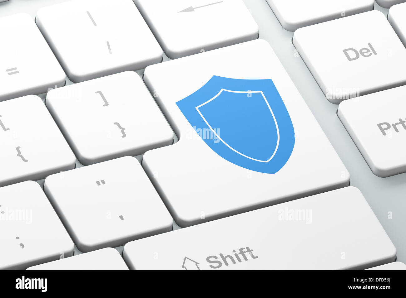 Safety concept: computer keyboard with Shield Stock Photo - Alamy