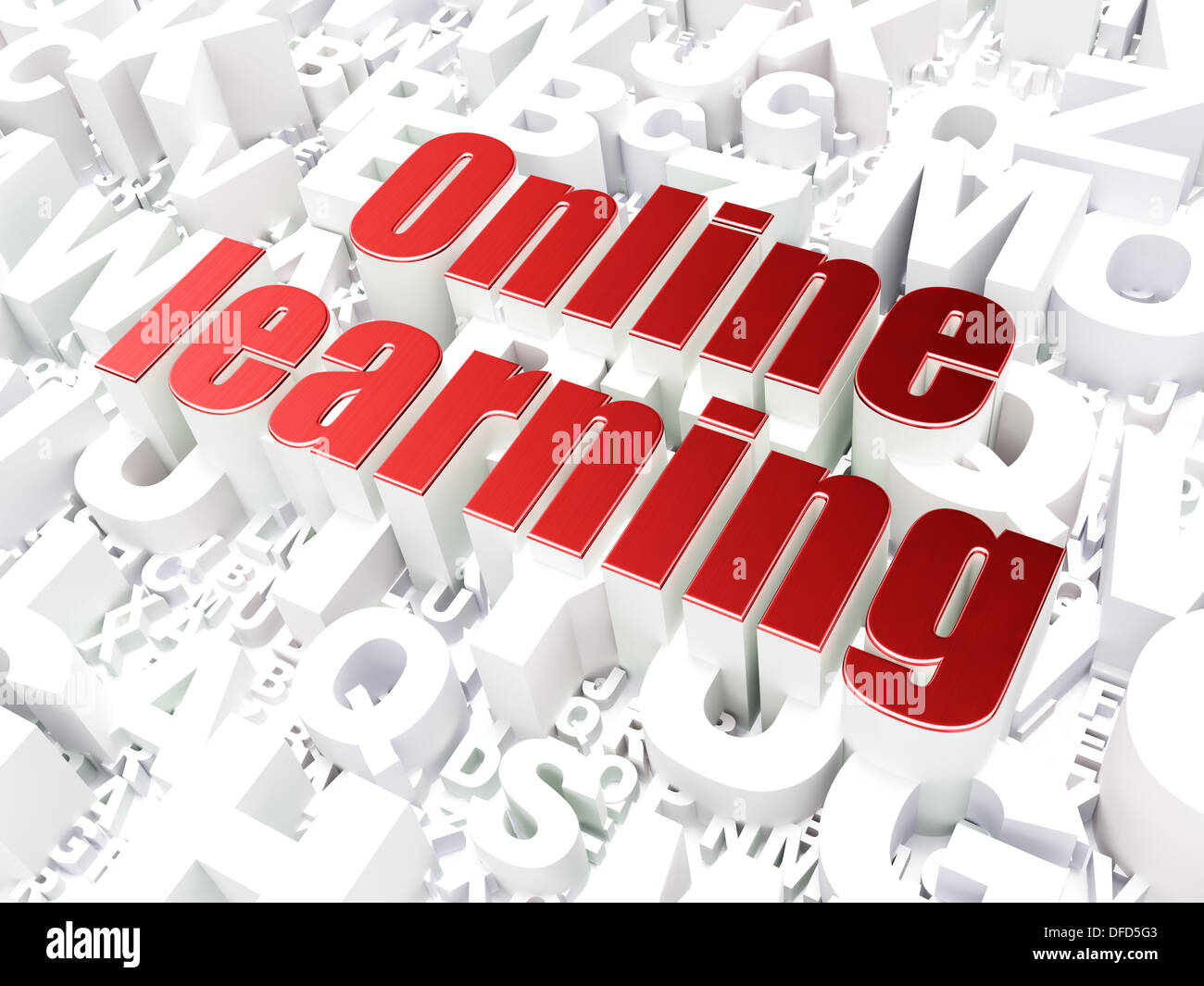Education concept: Online Learning on alphabet background Stock Photo ...