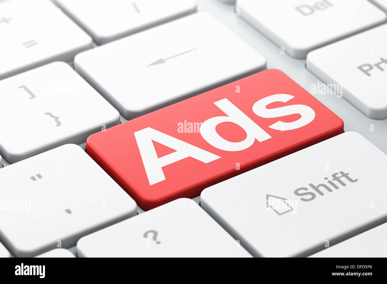 Marketing concept: computer keyboard with Ads Stock Photo - Alamy