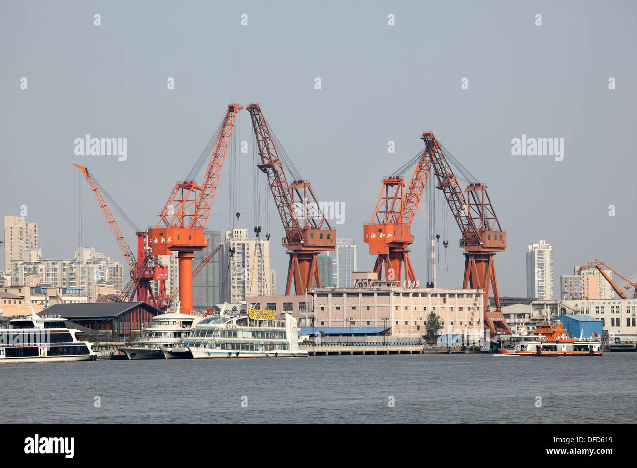 Cranes at the port in Shanghai, China Stock Photo - Alamy