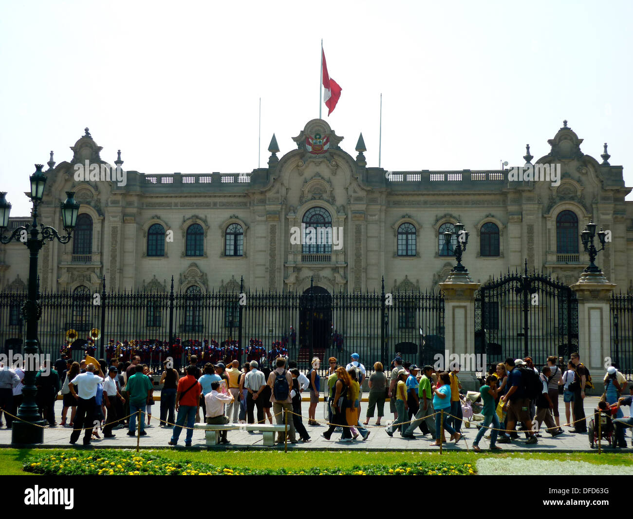 The Peruvian Government Palace in the Plaza de Armas of Lima, Peru ...