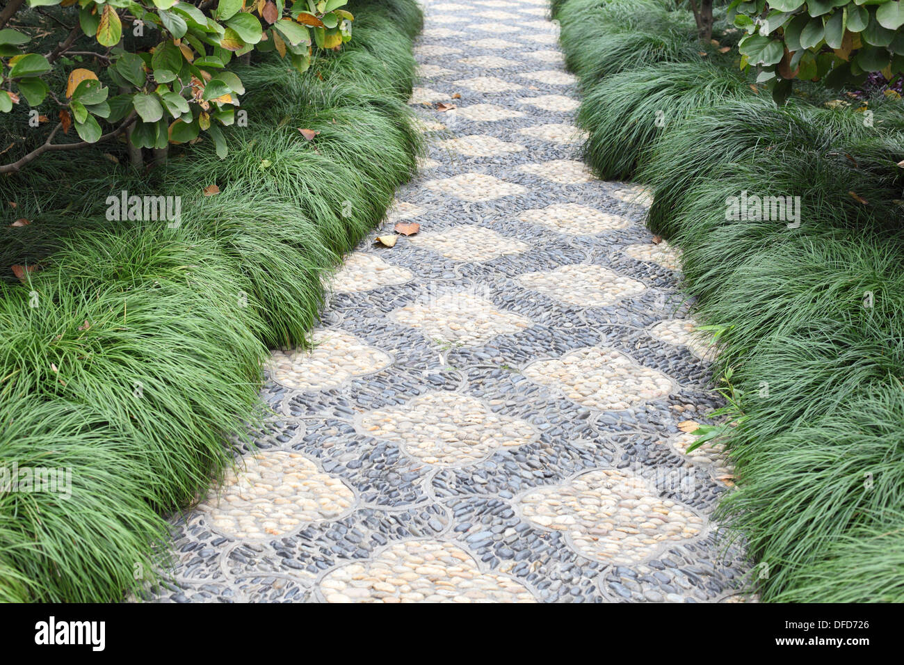 Walkway in traditional chinese garden. Shanghai, China Stock Photo - Alamy