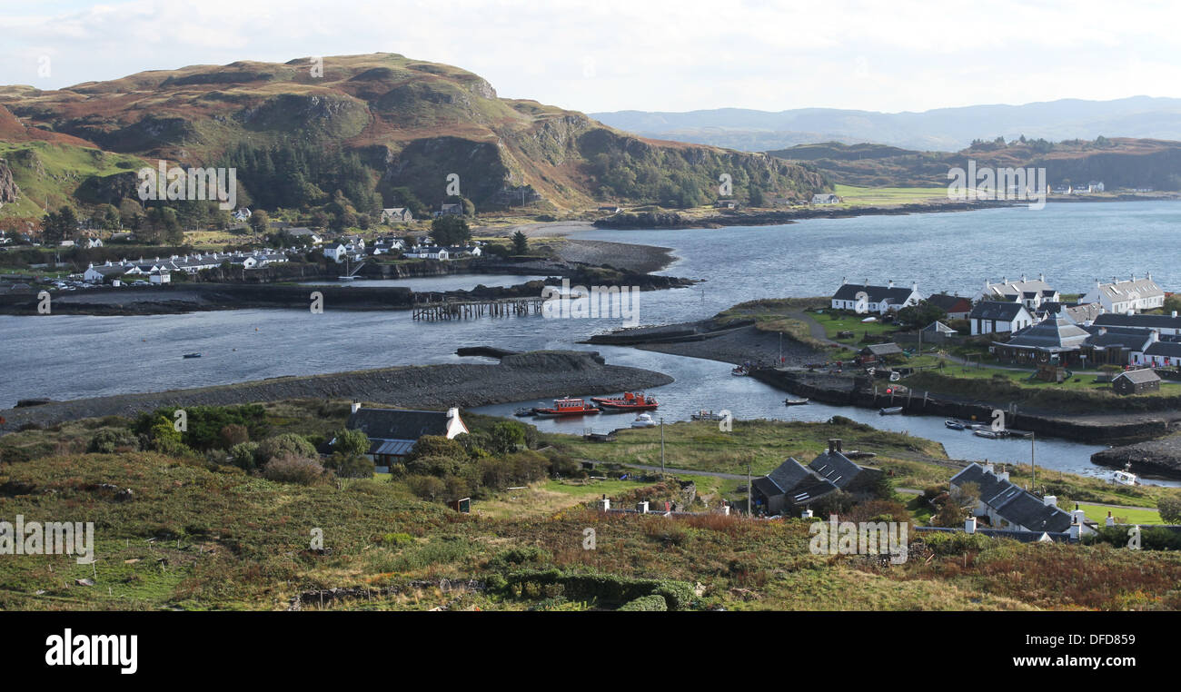Elevated view of Ellenabeich and Easdale Scotland September 2013 Stock ...