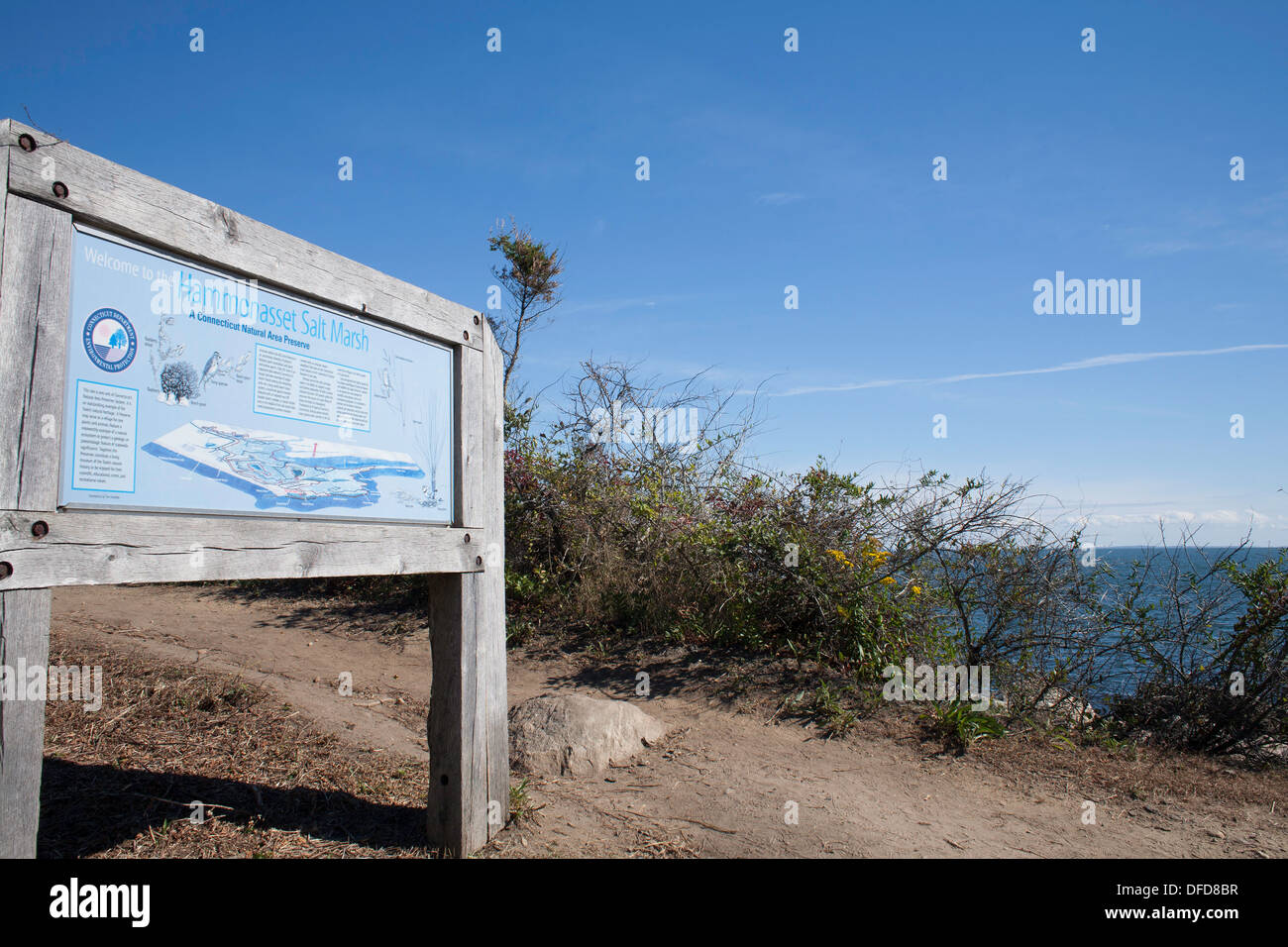 Information board at Hammonasset Beach State Park in Madison ...