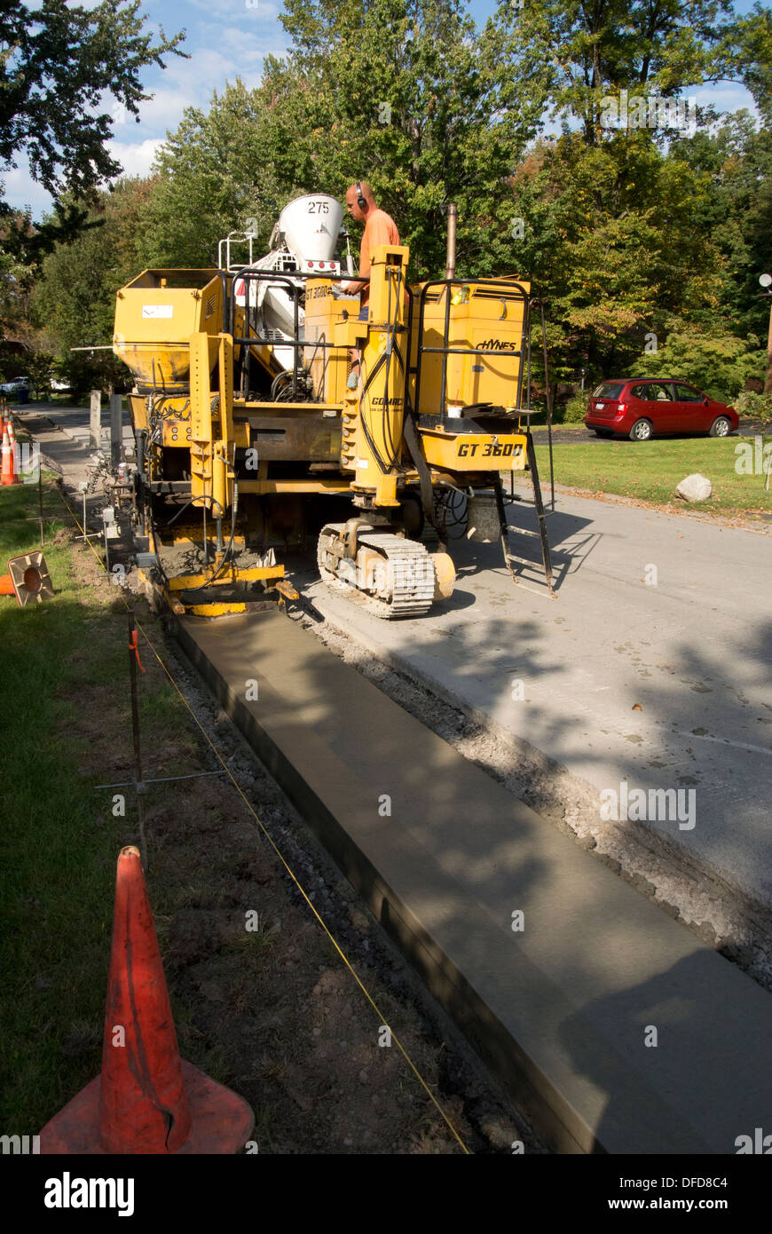 Road work in residential area Stock Photo - Alamy