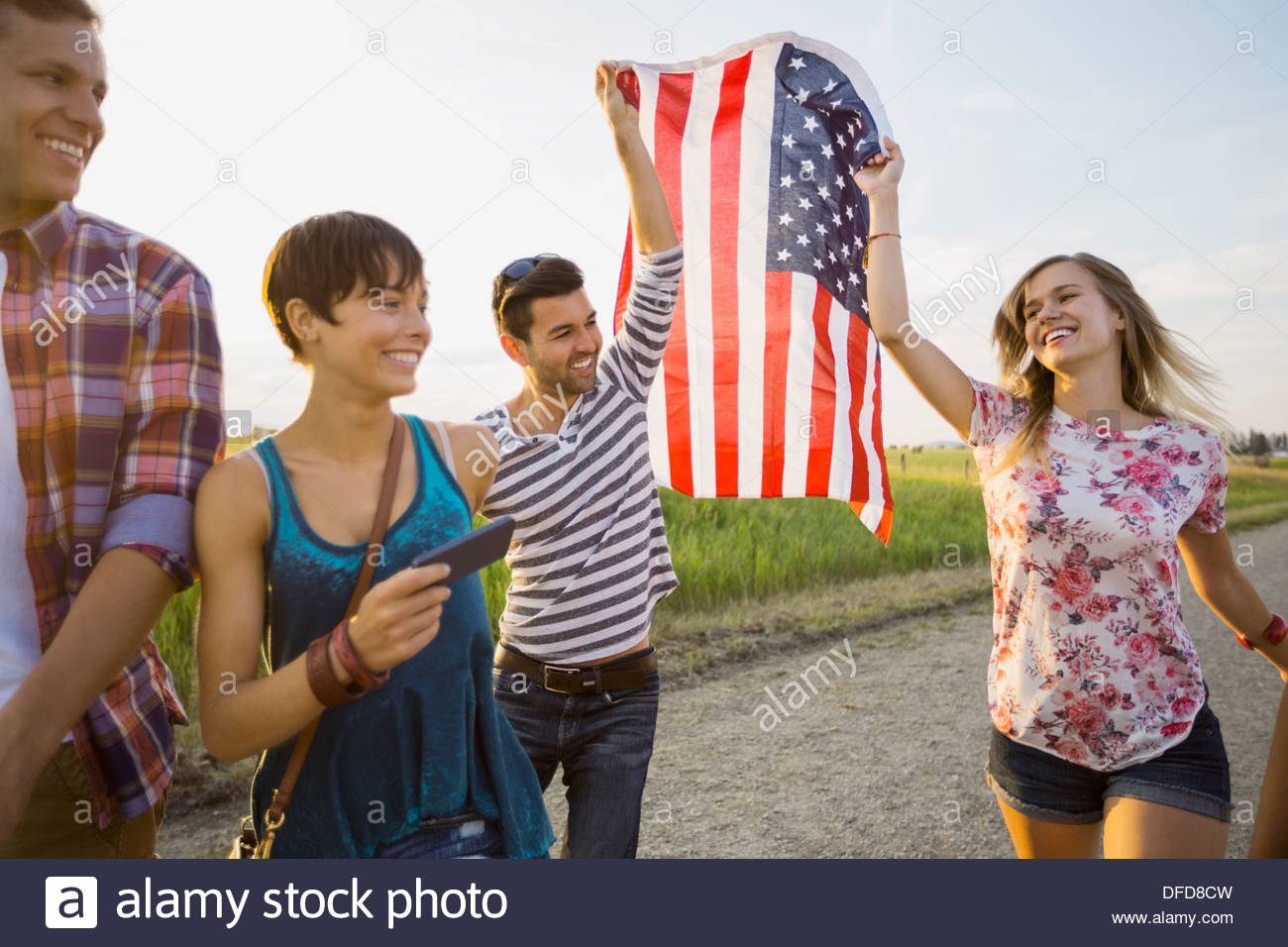 Person holding american flag hi-res stock photography and images - Alamy