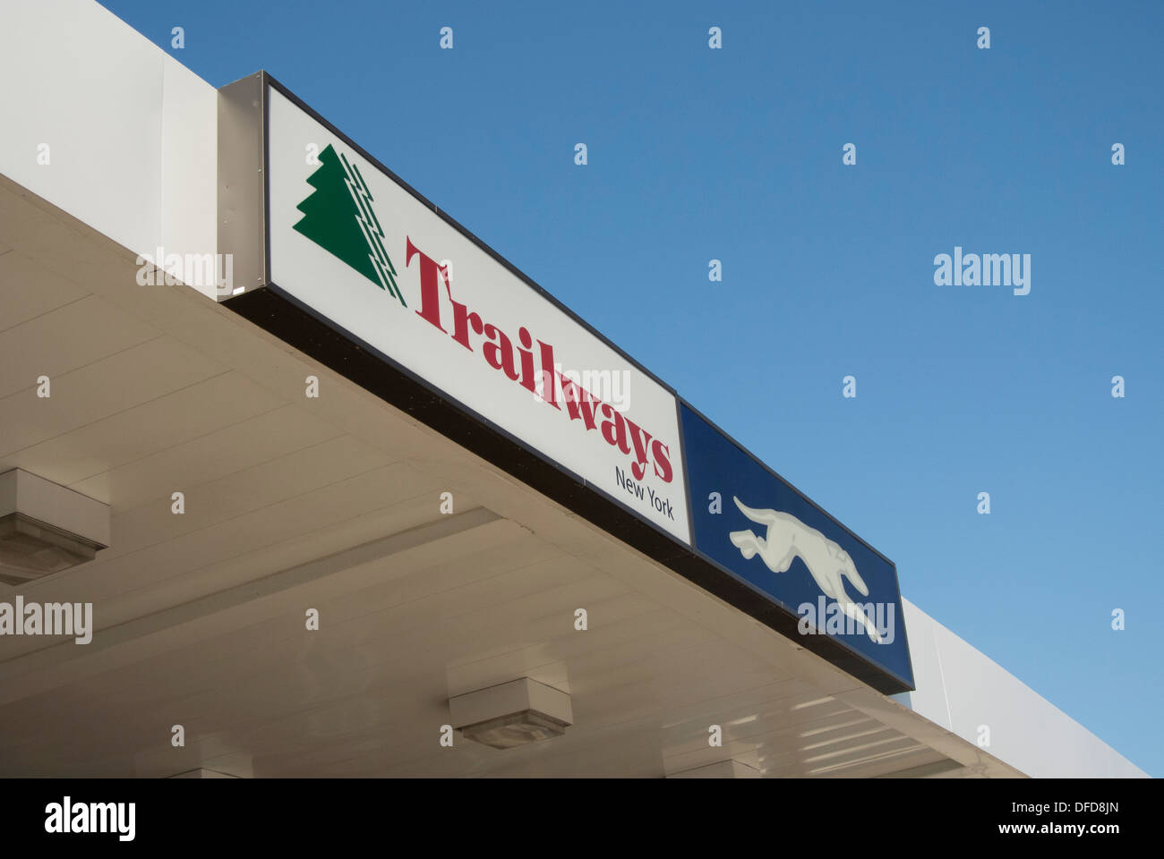 Bus station sign Stock Photo - Alamy