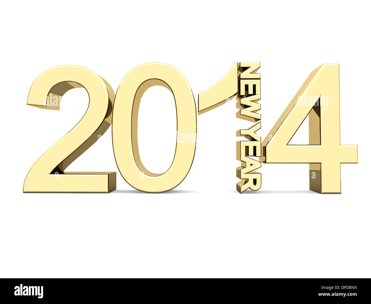 Golden numbers 2014 on a white background Stock Photo - Alamy