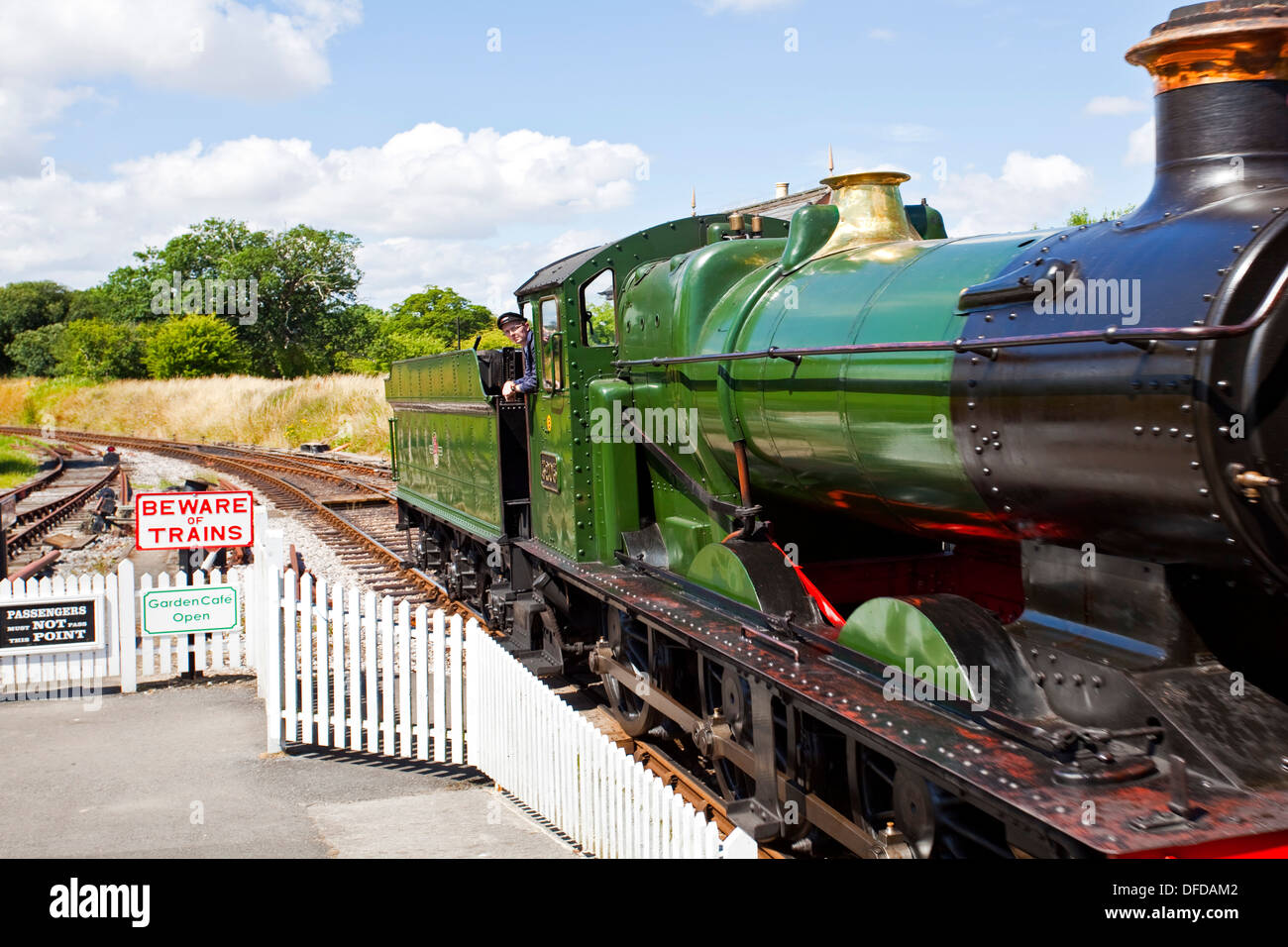 The locomotive engine No. 3205 on the South Devon Railway at Totnes UK ...