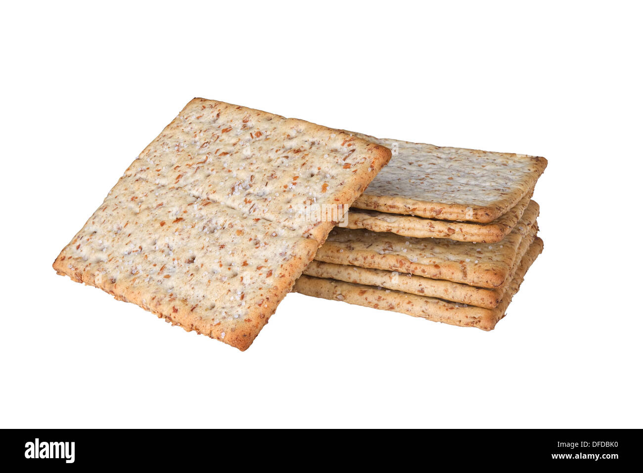 some wheat sesame crackers isolated on white background Stock Photo - Alamy