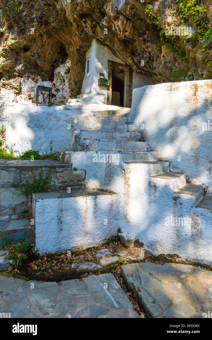 Small cretan village in Crete island, Greece. Building Exterior of home ...