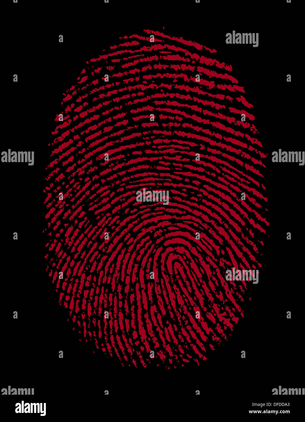 Red Fingerprint Identity Crime Stock Photo - Alamy