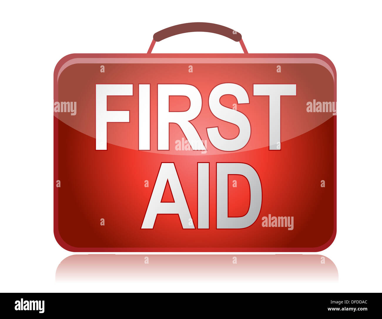 first aid kit illustration design on black background Stock Photo - Alamy