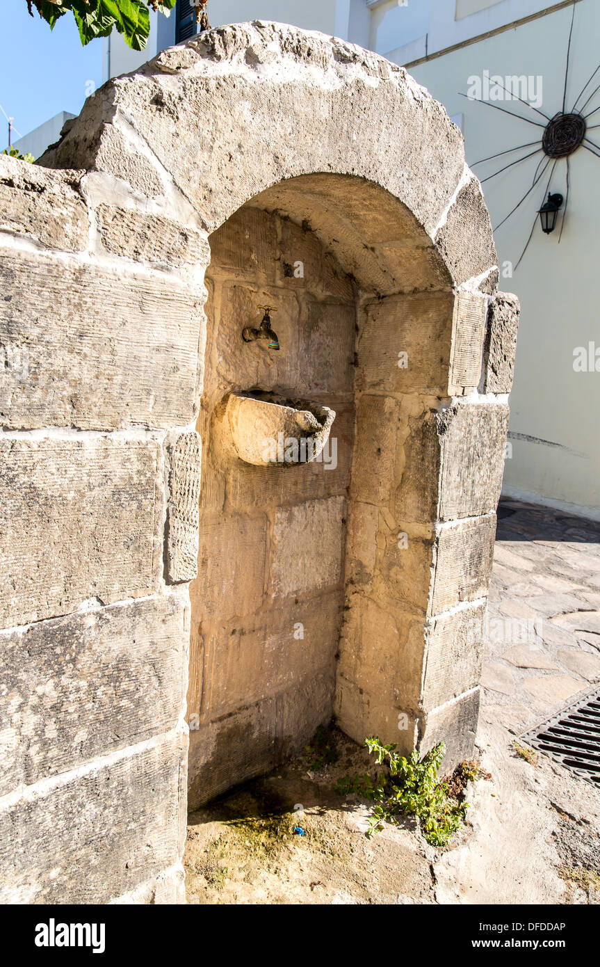 Small cretan village in Crete island, Greece. Building Exterior of home ...