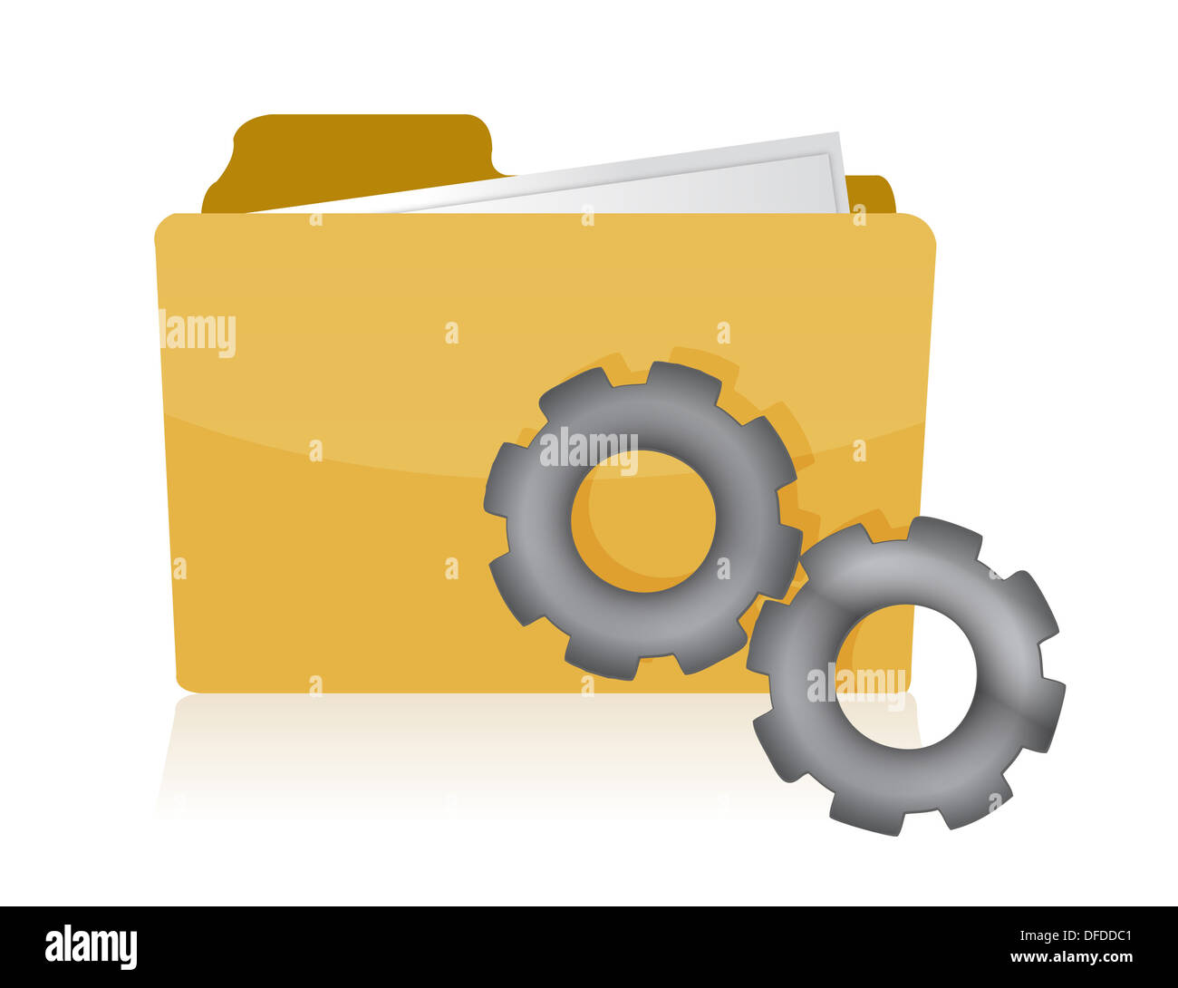 folder with gears illustration design on white background Stock Photo ...
