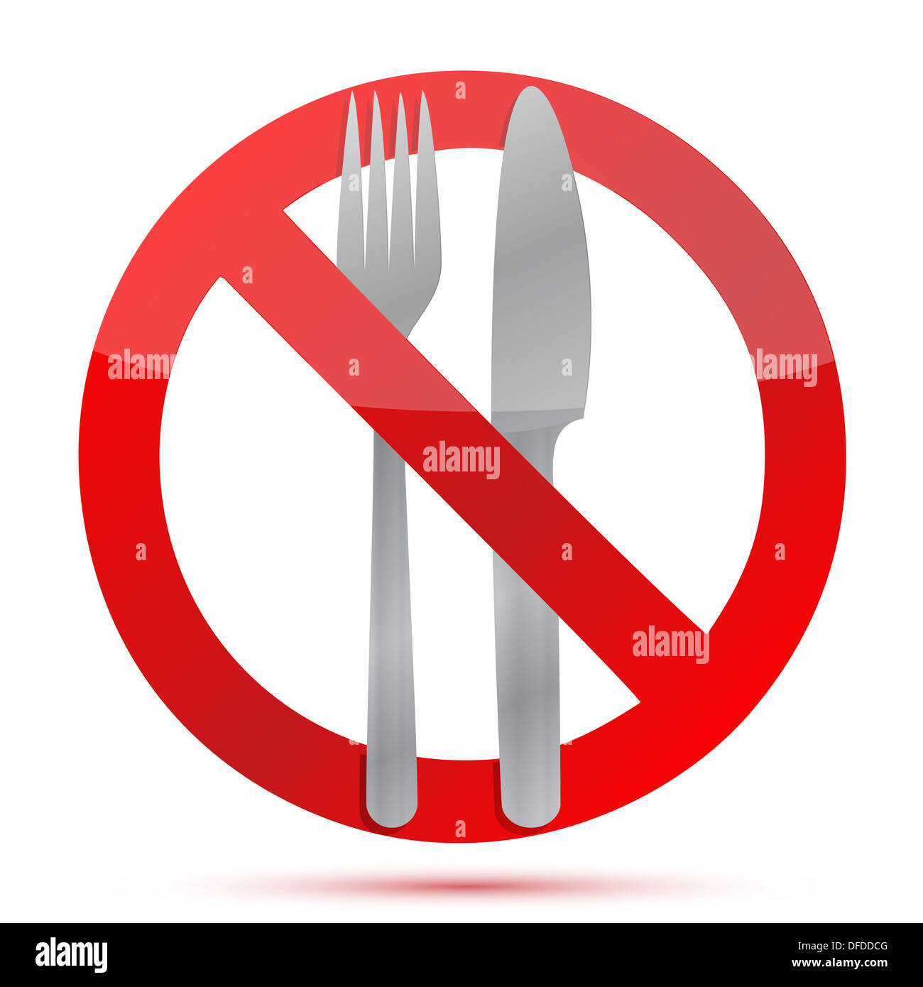 No food allowed sign over a white background Stock Photo - Alamy