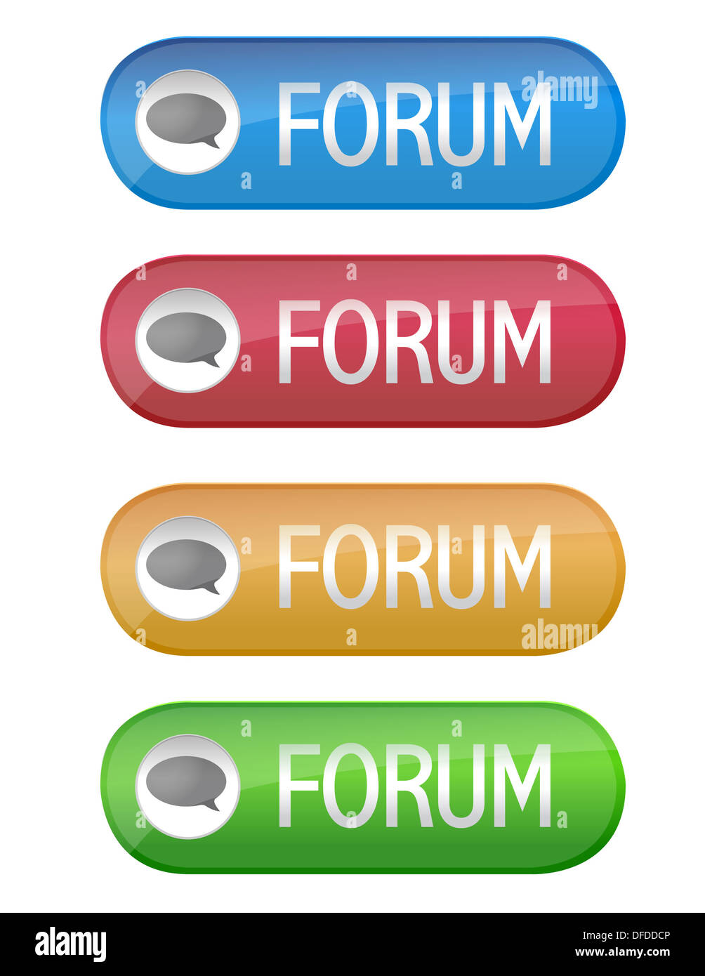 Forum buttons isolated over a white background Stock Photo - Alamy