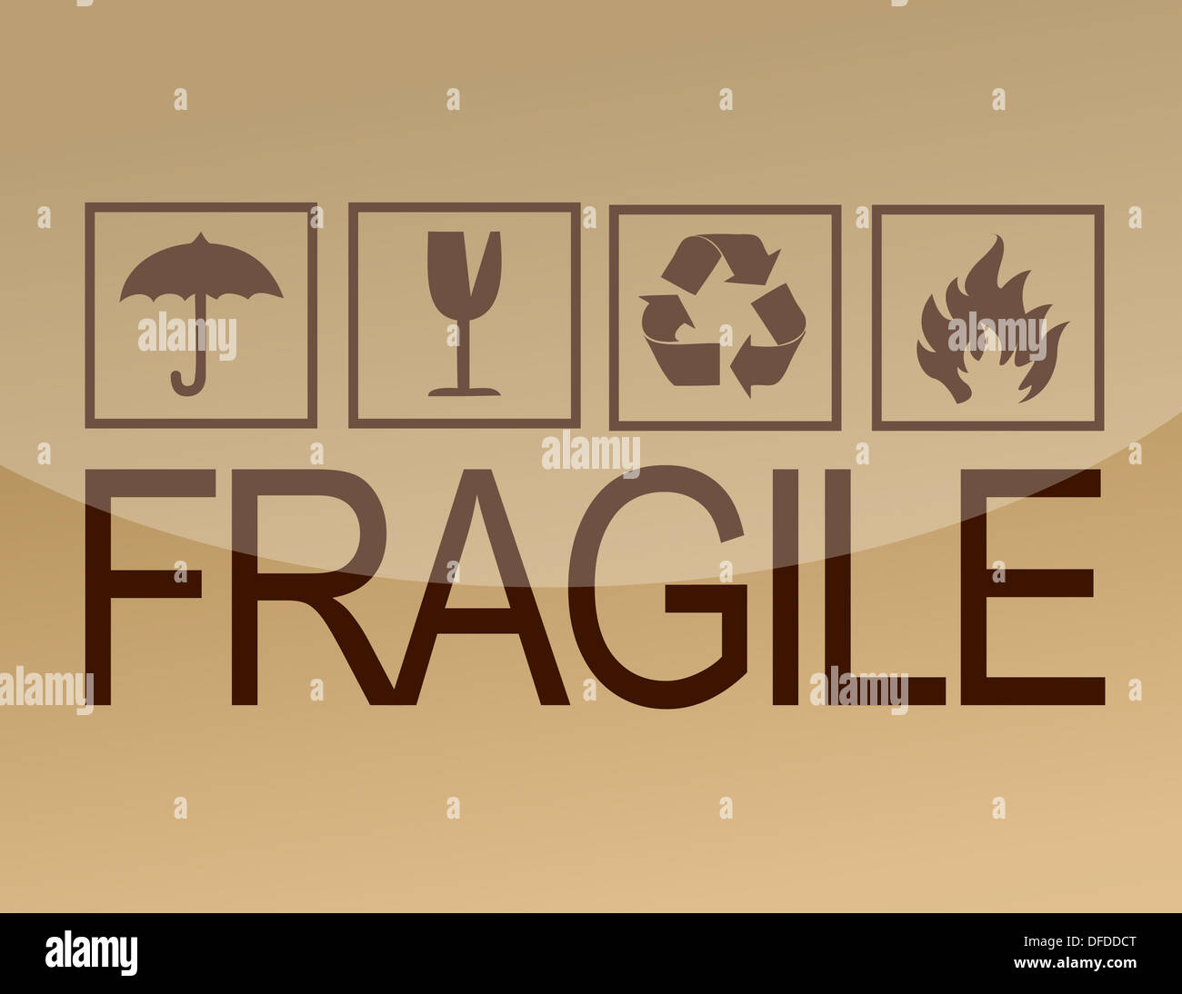 Fine image close-up of grunge black fragile symbol on cardboard Stock ...