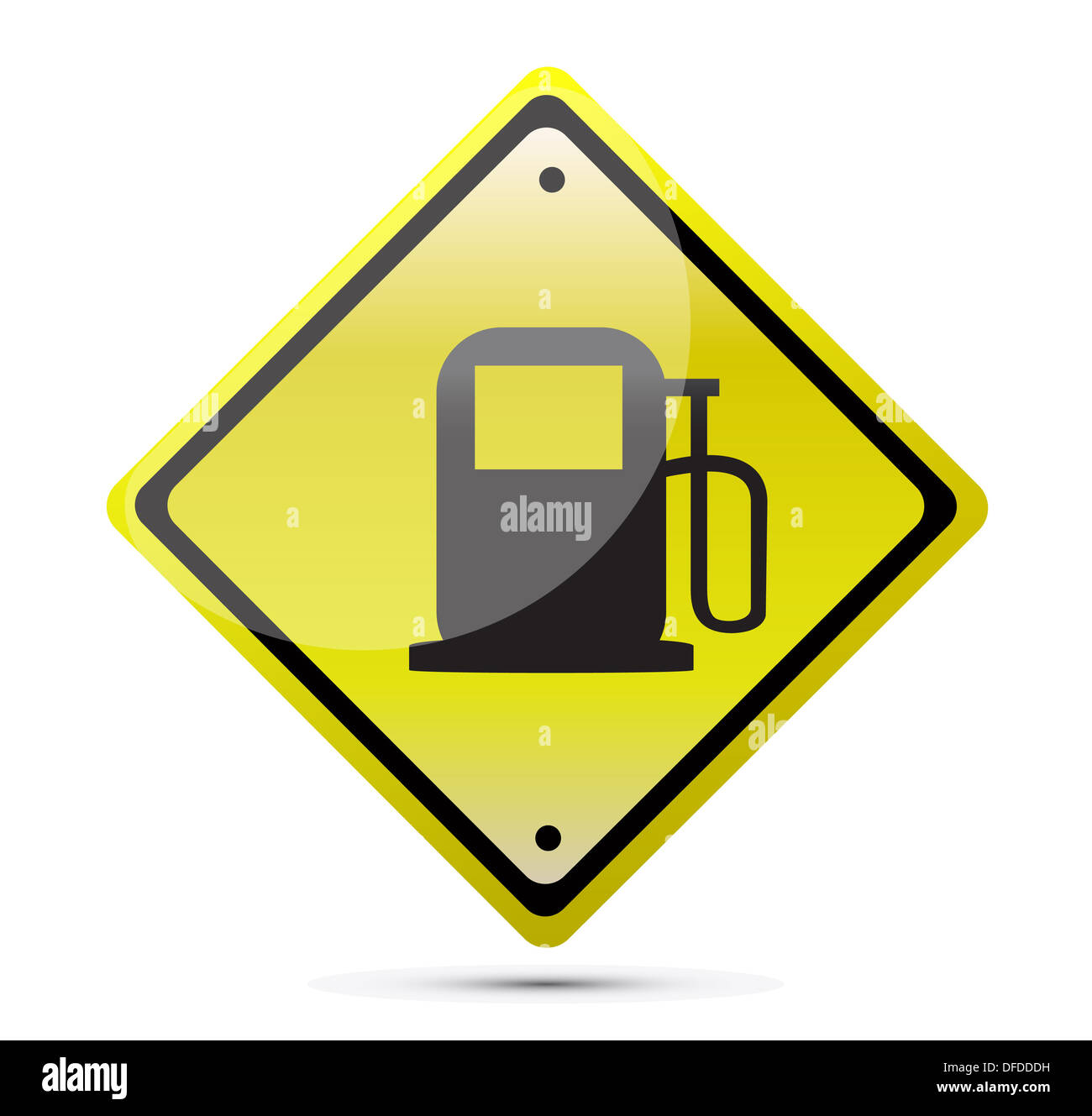 Gas station yellow sign illustration design over a white background ...
