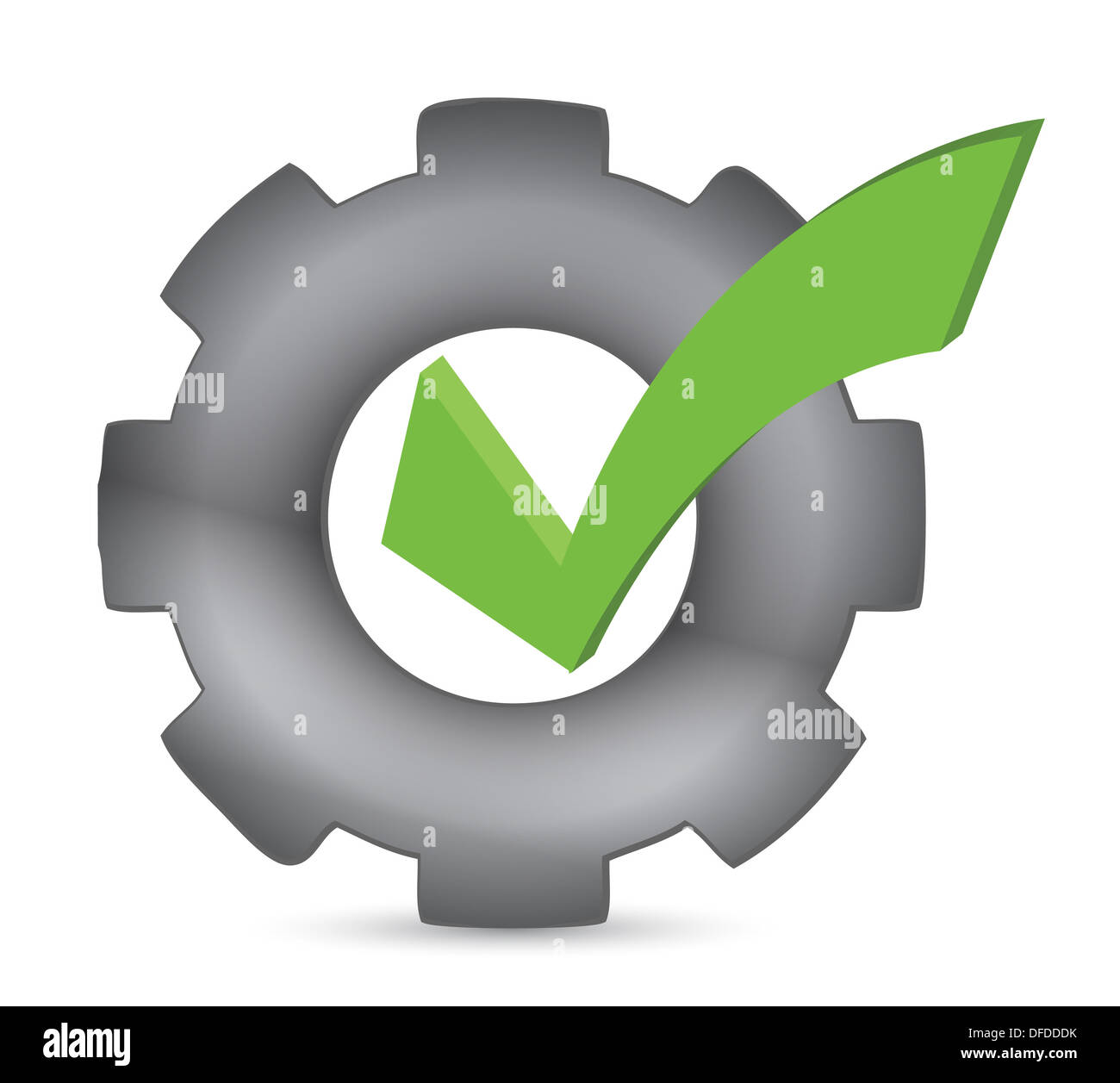 gear with check mark illustration design over white Stock Photo - Alamy