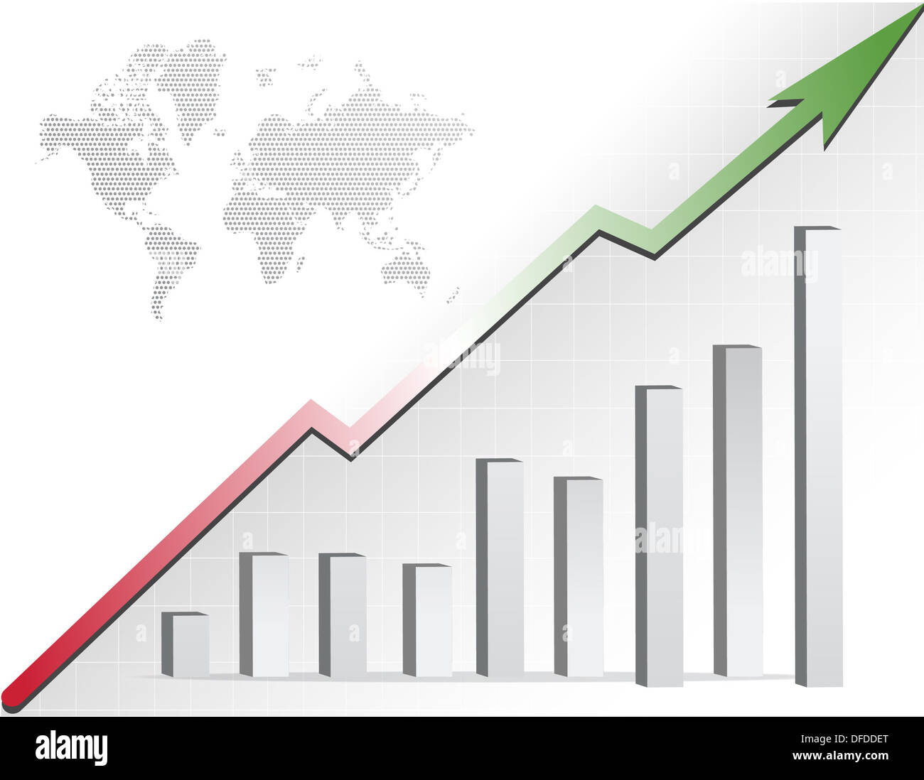 Global business graph and map illustration design Stock Photo - Alamy