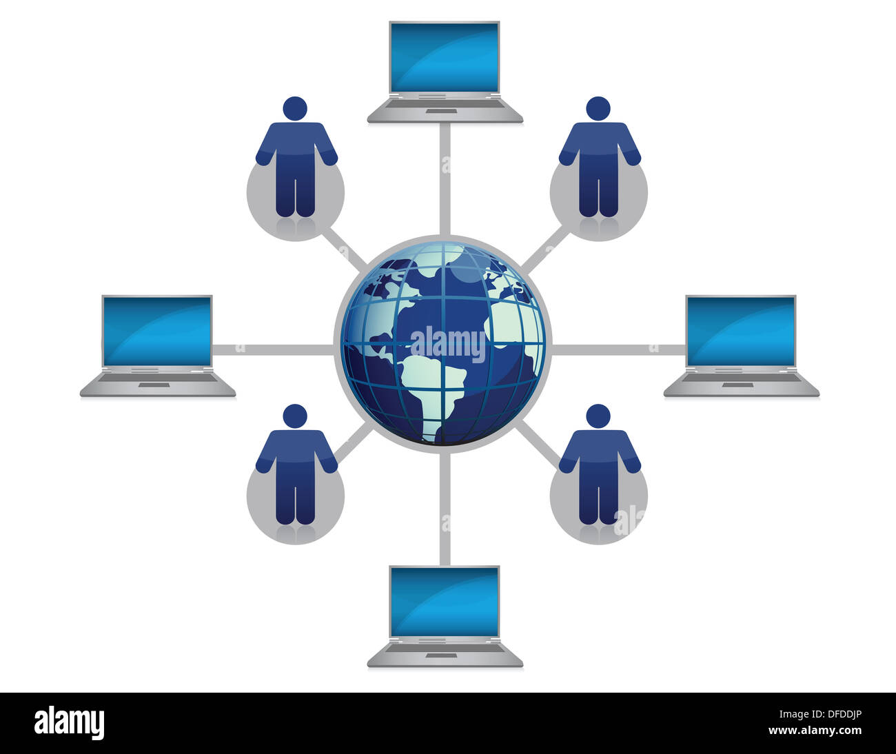 Global Computer Network blue Stock Photo - Alamy