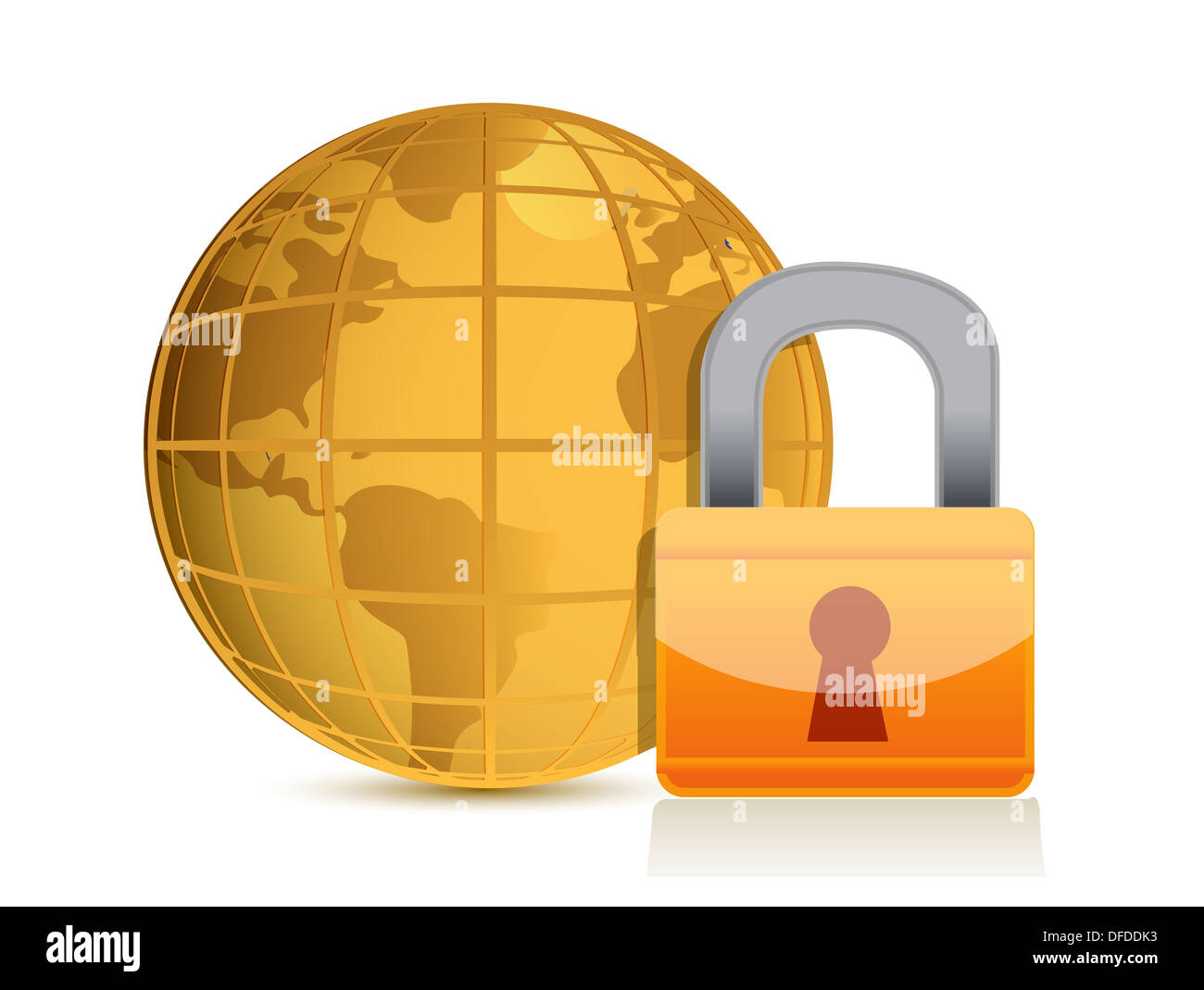 Global security concept illustration design isolated over a white ...