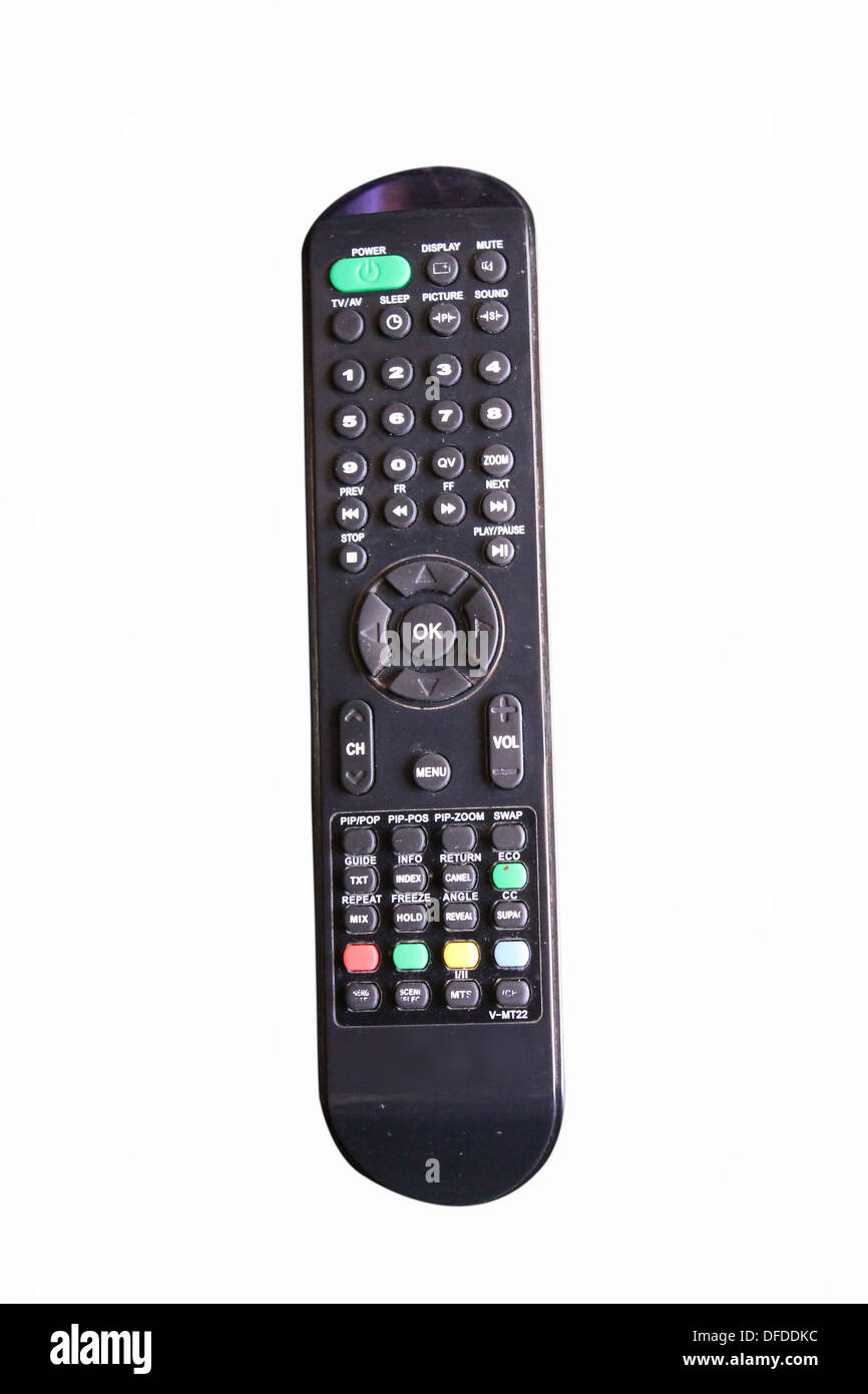 A TV remote isolated on a white background Stock Photo - Alamy