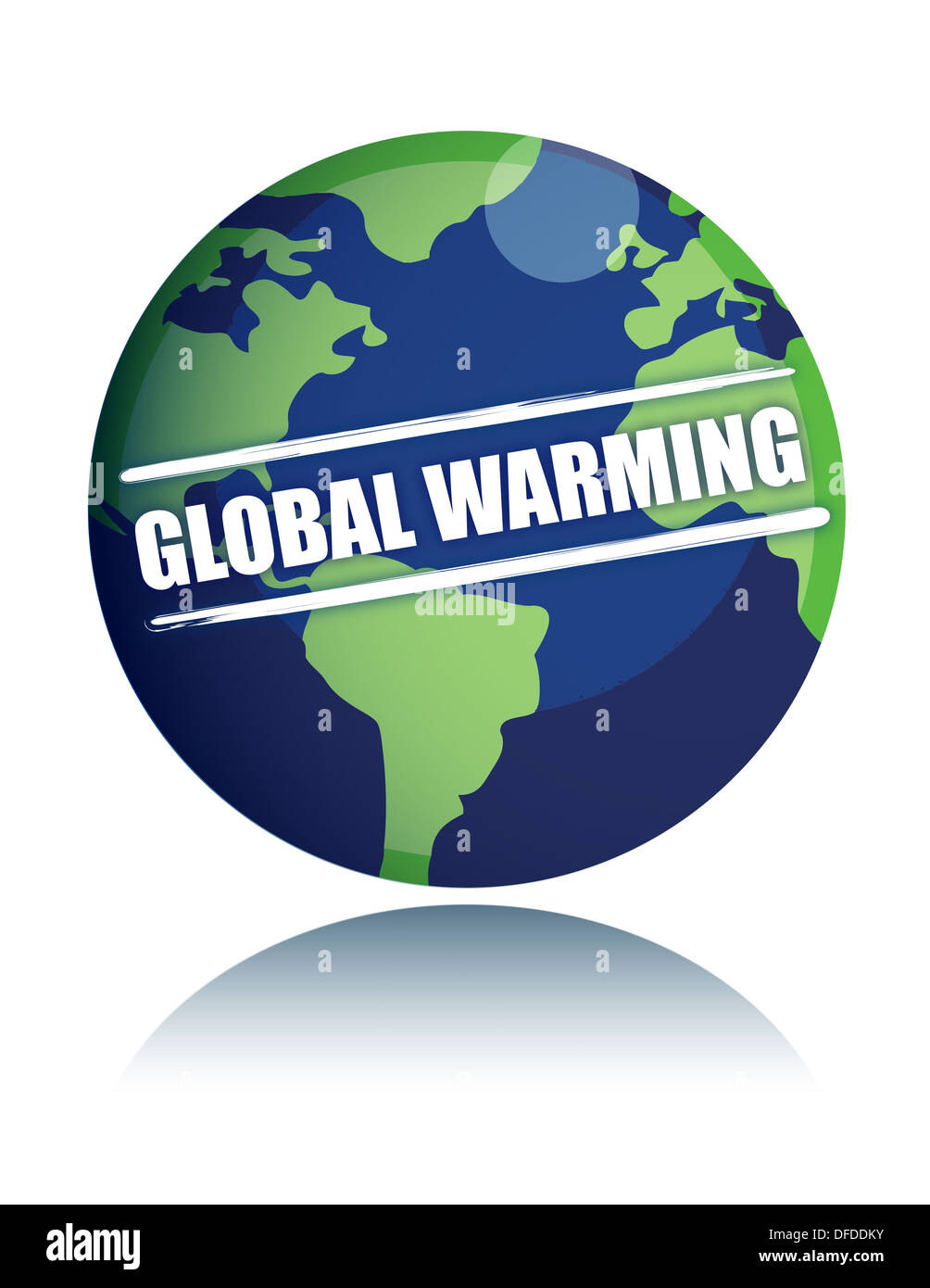 global warming globe with sign illustration Stock Photo - Alamy